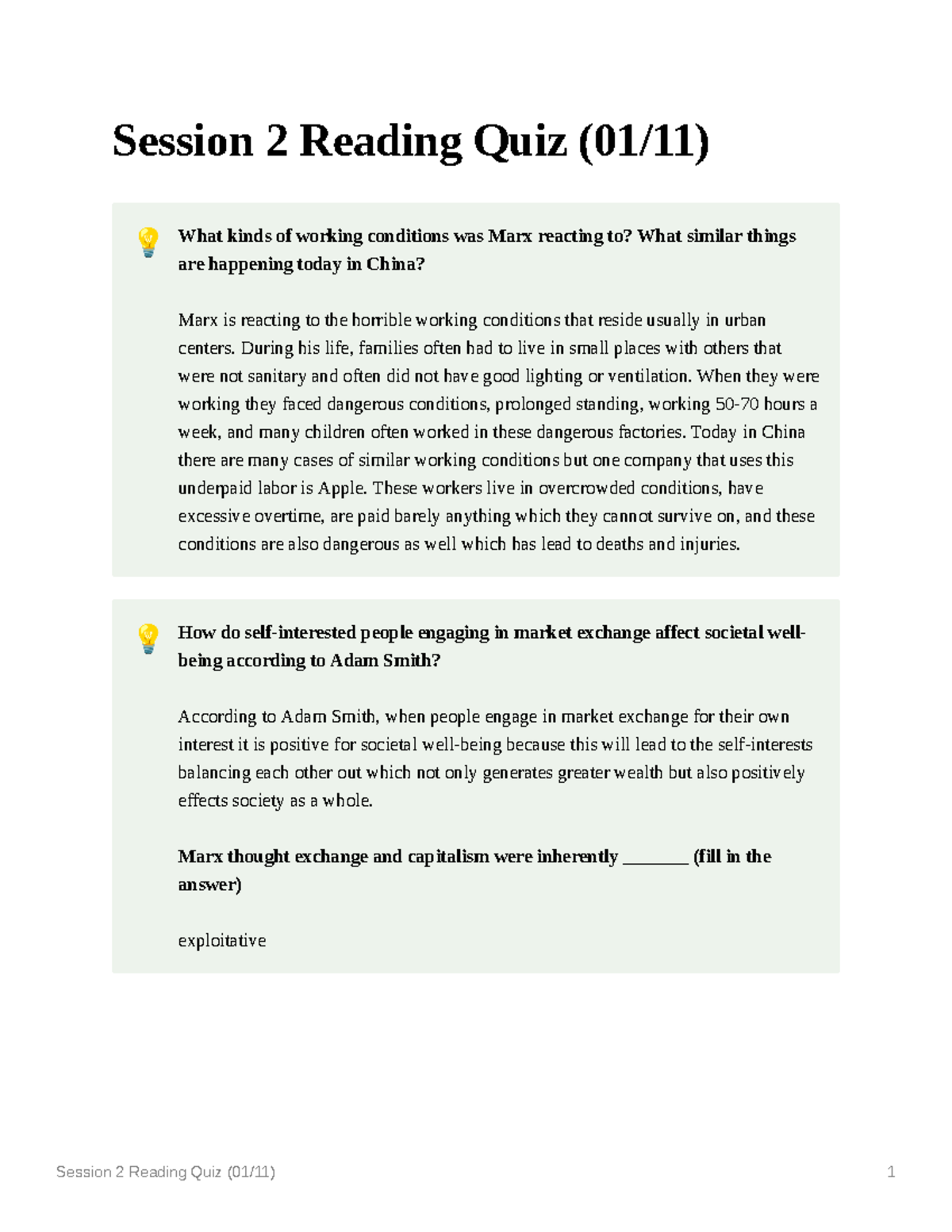 Session 2 Reading Quiz - Session 2 Reading Quiz (01/11) 1 Session 2 ...