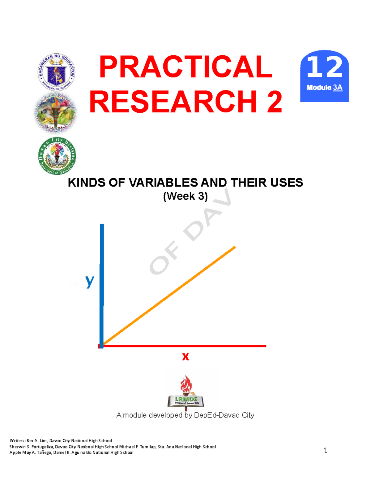Q1 Practical Research 2 Module 3 - 12 Writers: Rex A. Lim, Davao City ...