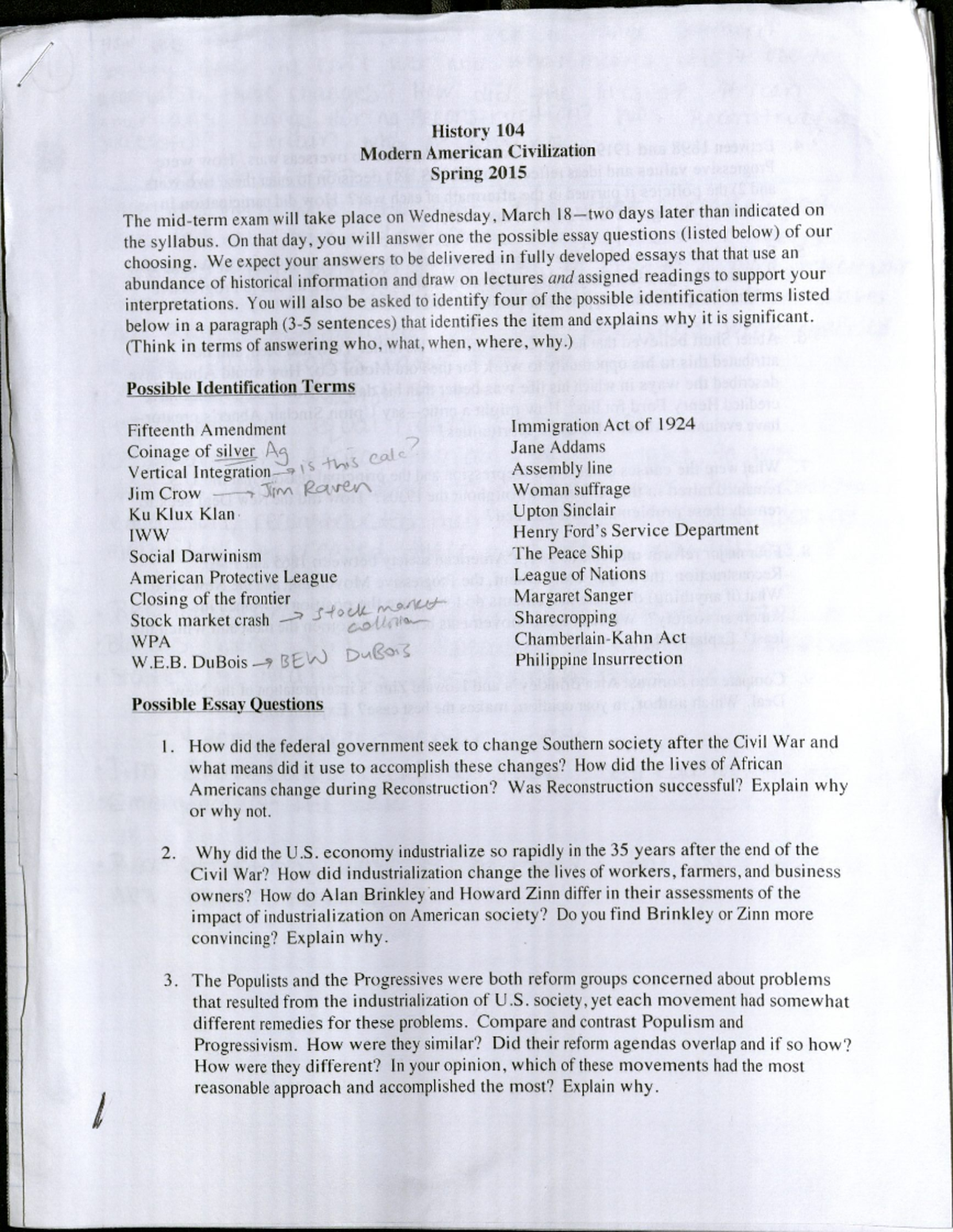 History Midterm Study Guide - HIST 104A - Studocu