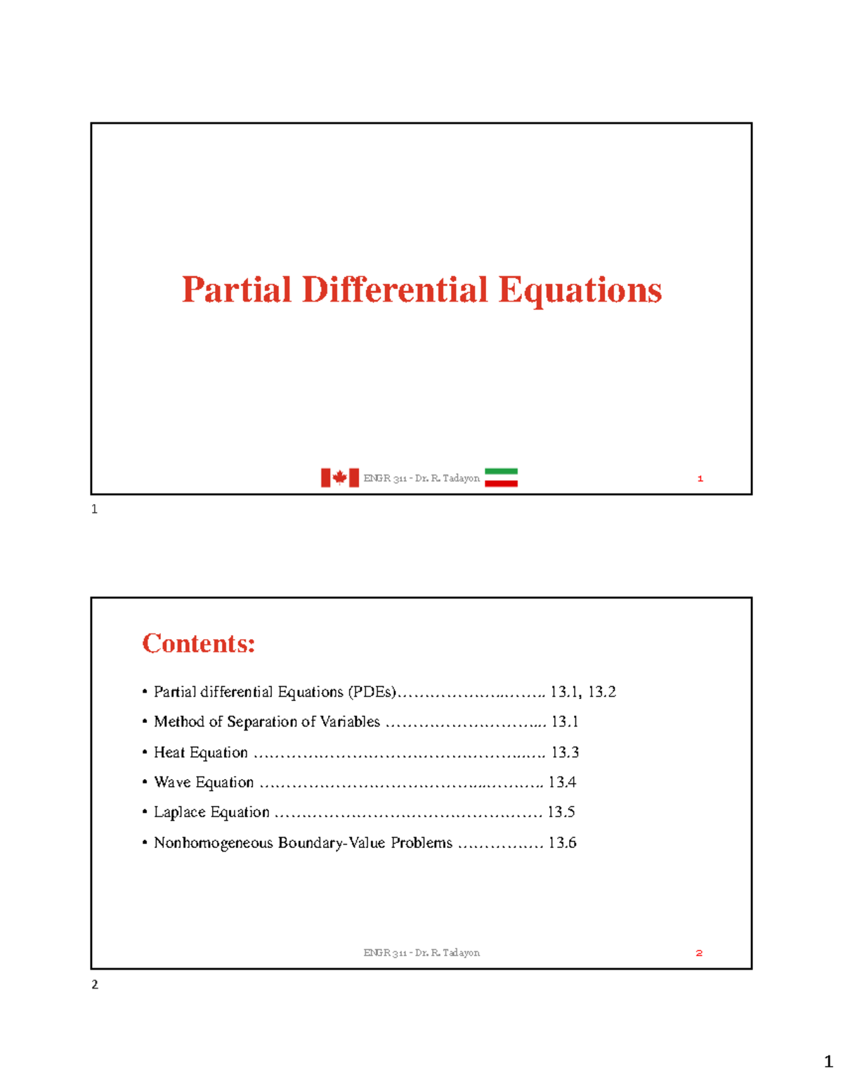 Engr311 Notes Partial Differential Equations - Partial Differential ...