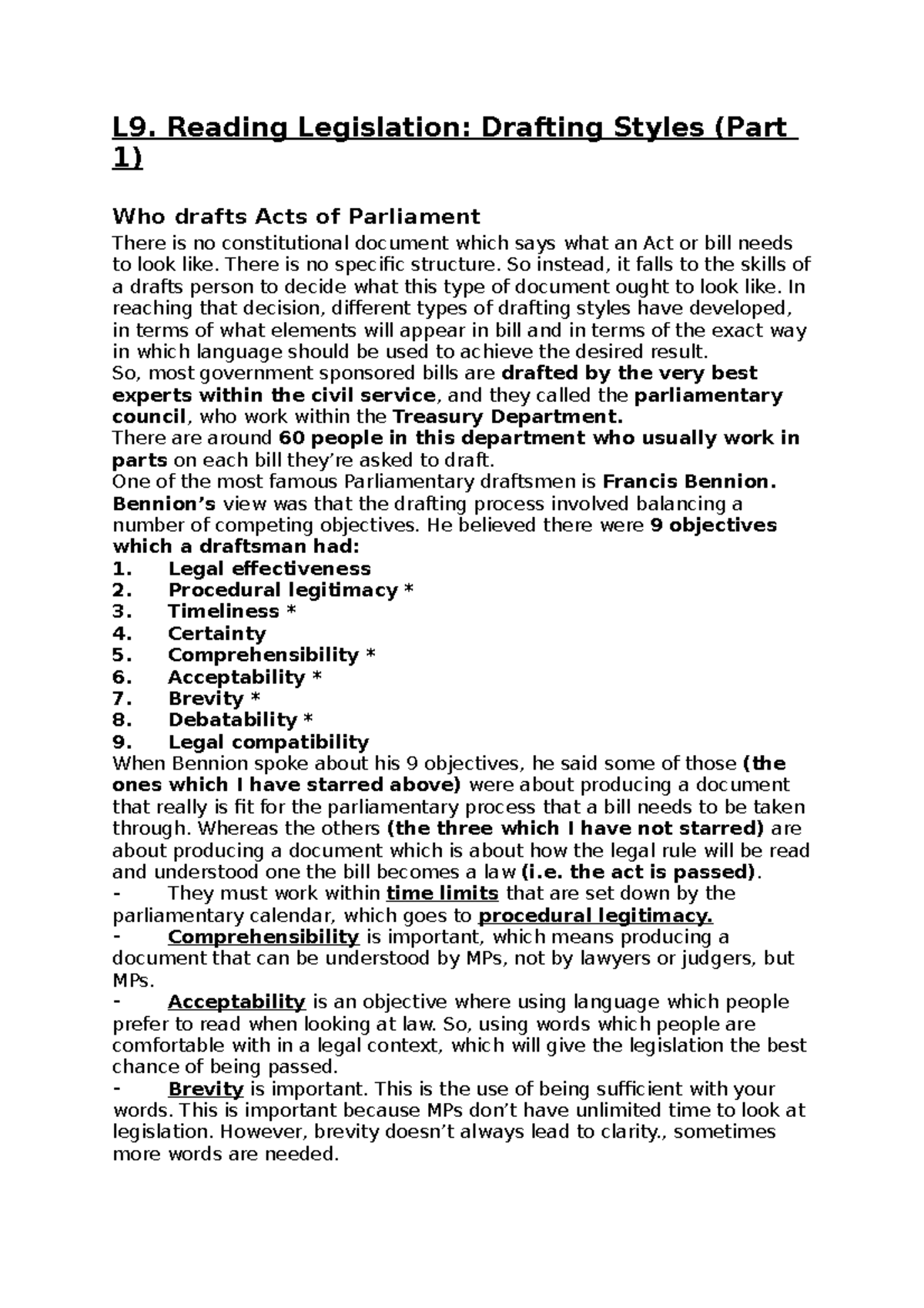 L9. Reading Legislation: Drafting Styles (Part 1) - L9. Reading ...