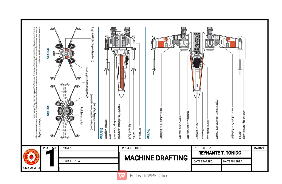 Plate 1 Ortho MAchine - Draftech 1 - Computer Aided Draft - PLATE NO ...