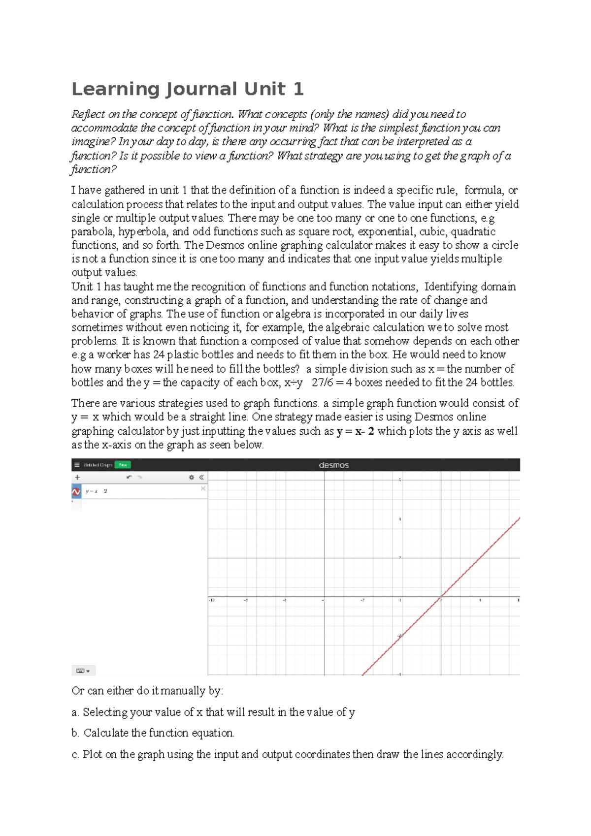 Learning Journal Unit 1 - What concepts (only the names) did you need ...