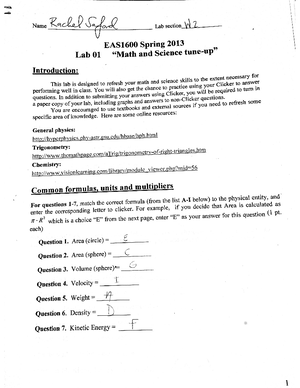 Lab 10-2 - Exam Solutions - EAS 1600 - Studocu