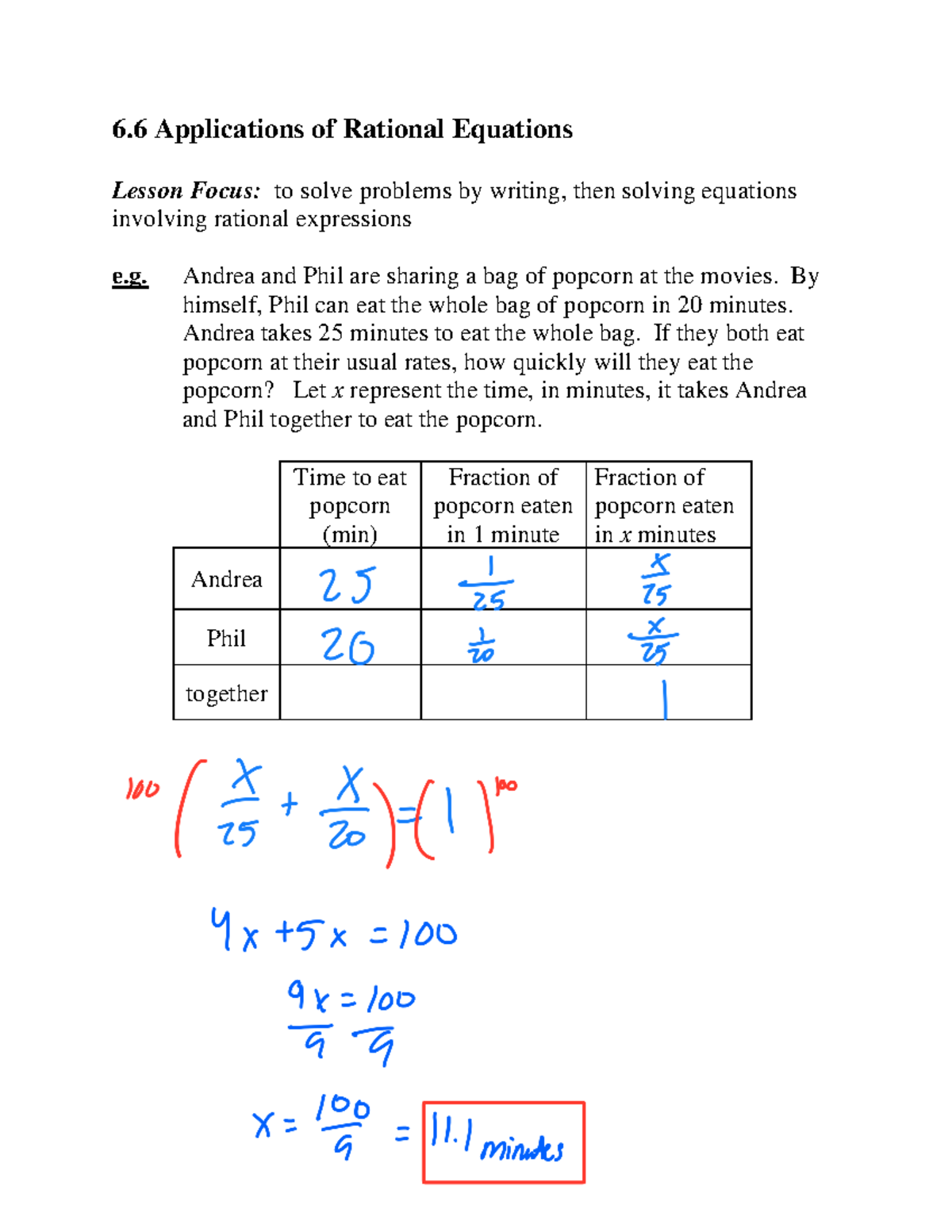 6.6 Applications of Rational Equations - 6 .6 Applications of Rational ...