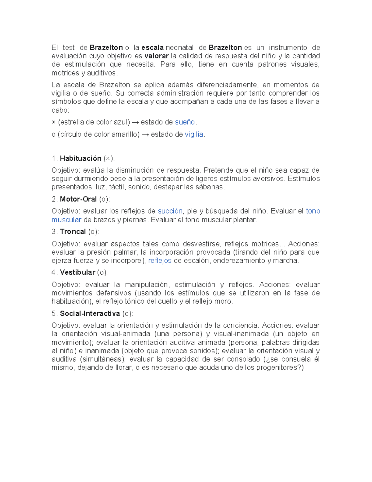 El test brazelton - El test de Brazelton o la escala neonatal de ...