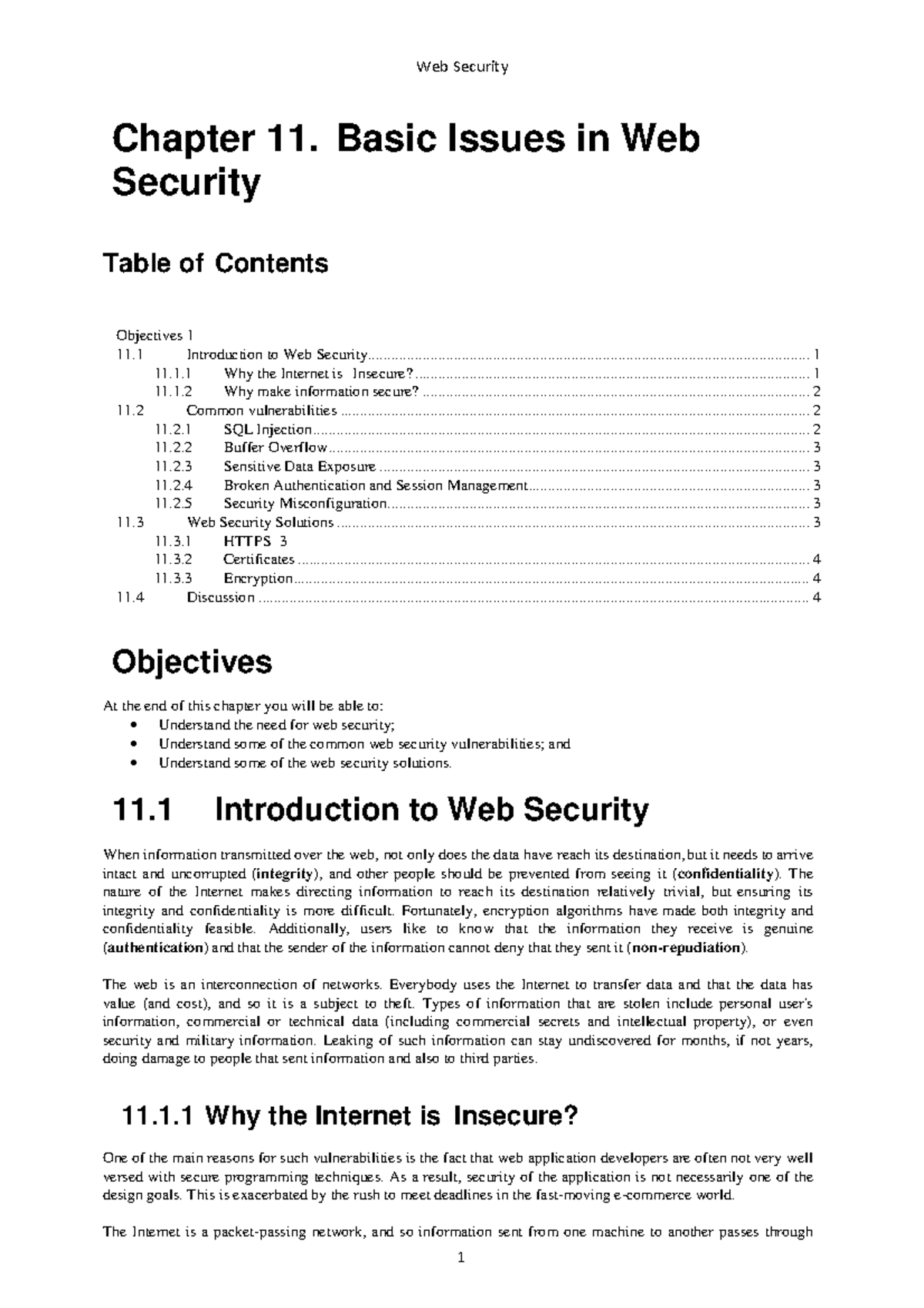 Chp11 - Chapter 11. Basic Issues in Web Security Table of Contents ...