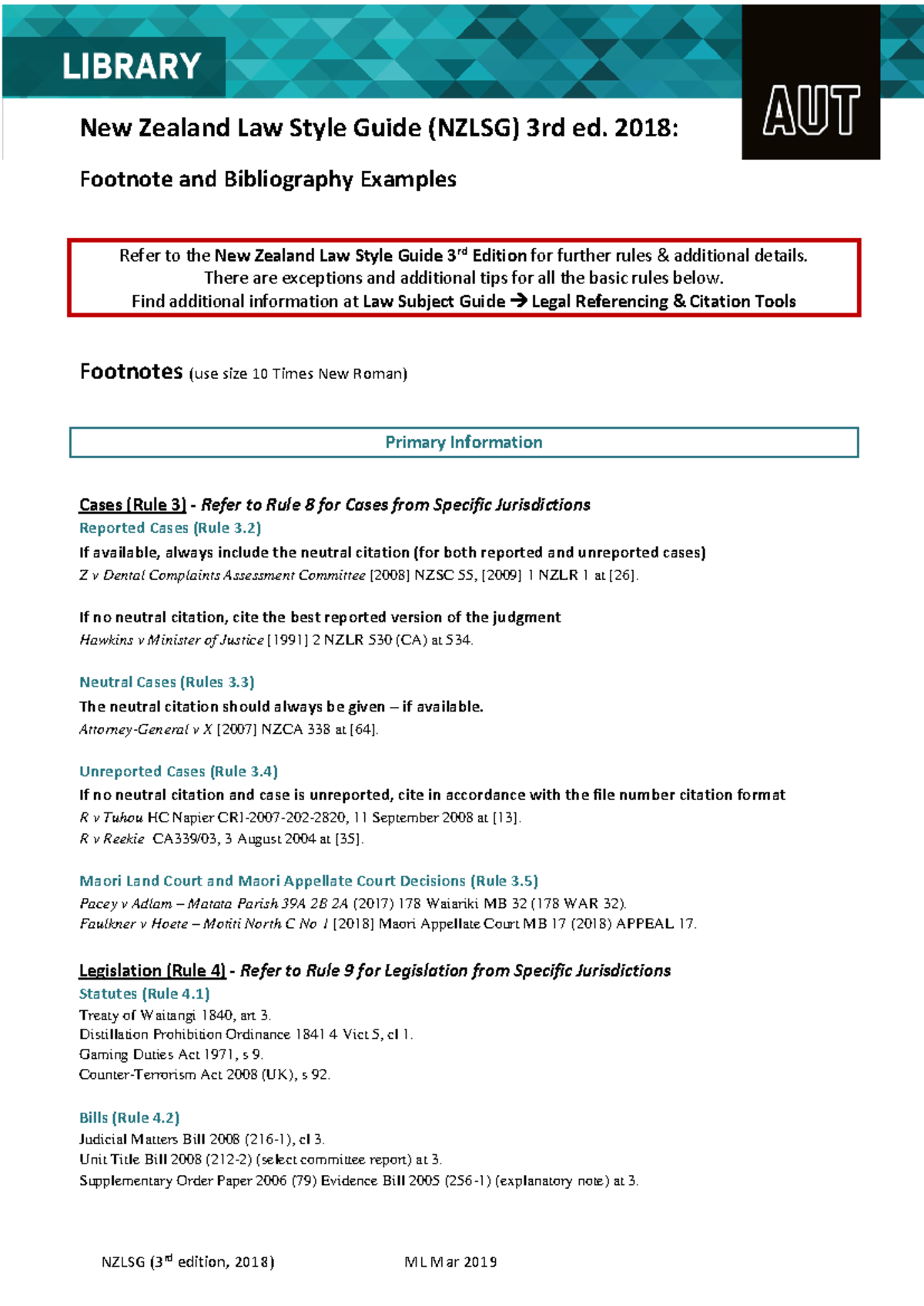 Nzlsg 3rd ed Quick Guide March 2019 - NZLSG (3rd edition, 2018) ML Mar ...