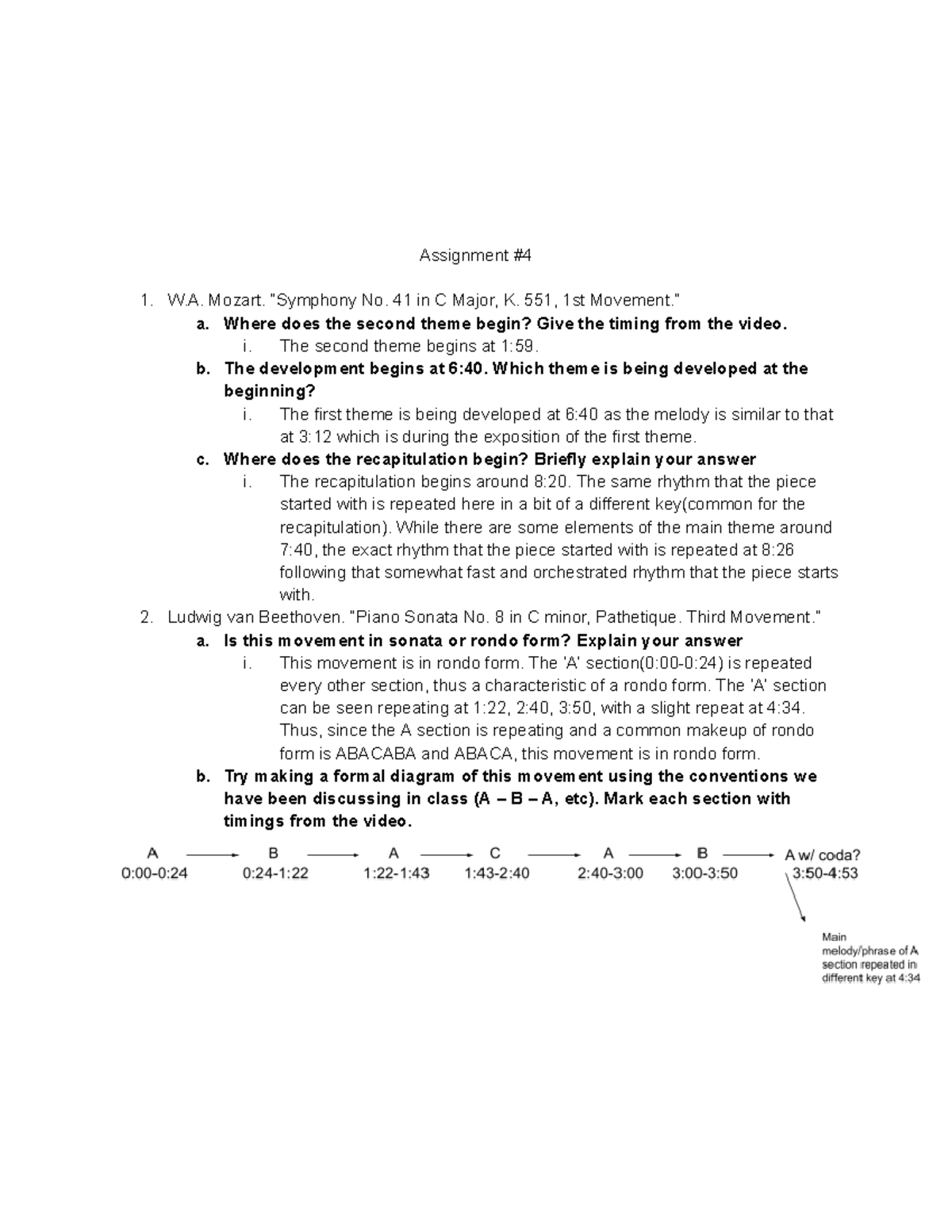 Assignment 4 - Mozart. “Symphony No. 41 in C Major, K. 551, 1st ...