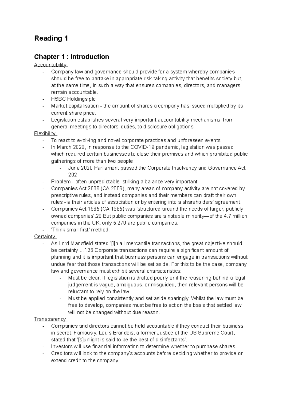 Business Law Unit 1 Reading - Reading 1 Chapter 1 : Introduction ...