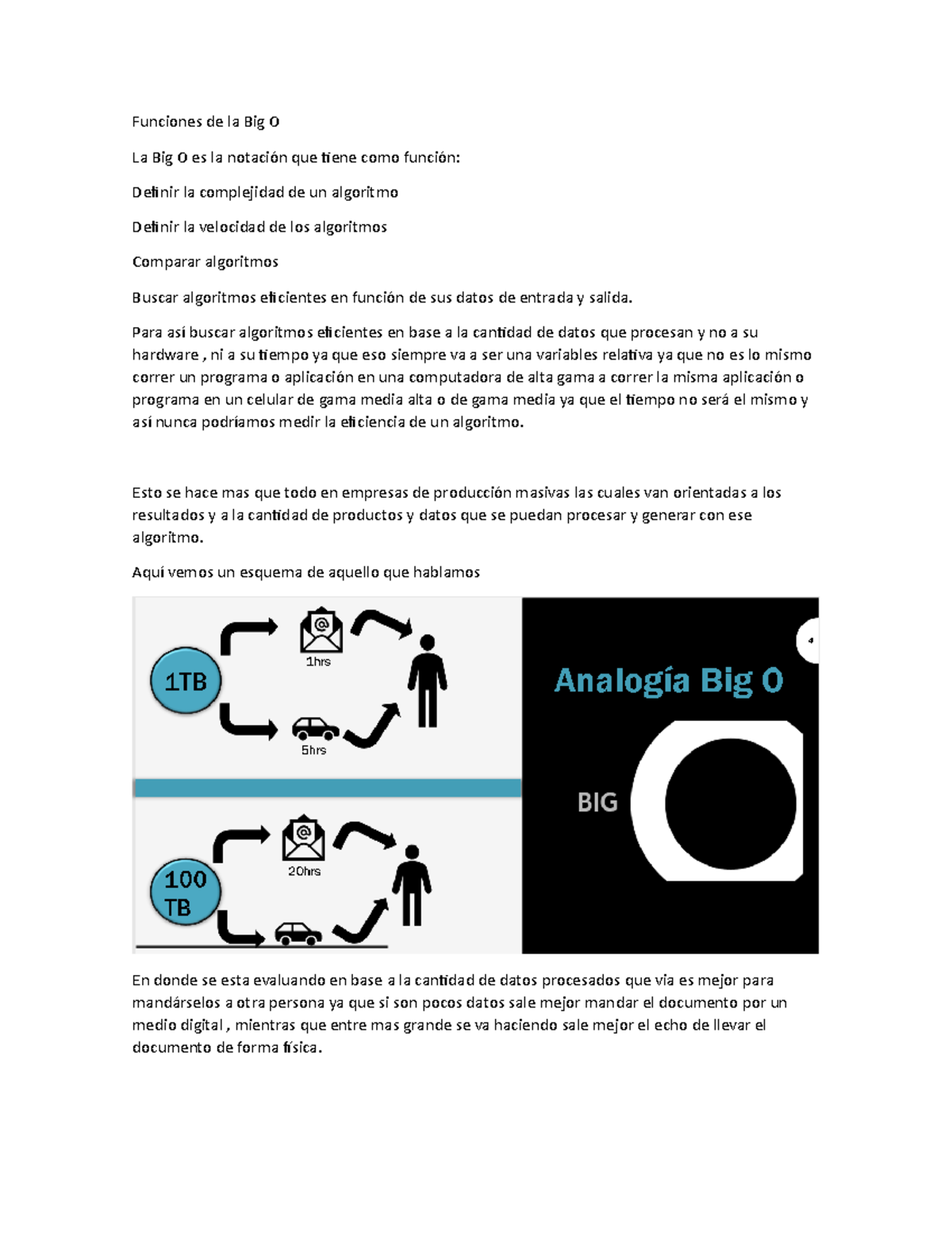 Funciones de la Big O - Apuntes 1 - Funciones de la Big O La Big O es ...