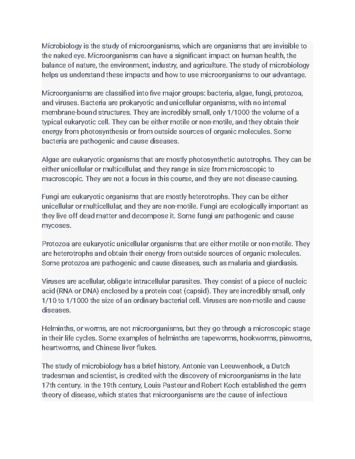 Why Study Microbiology - Microbiology is the study of microorganisms ...