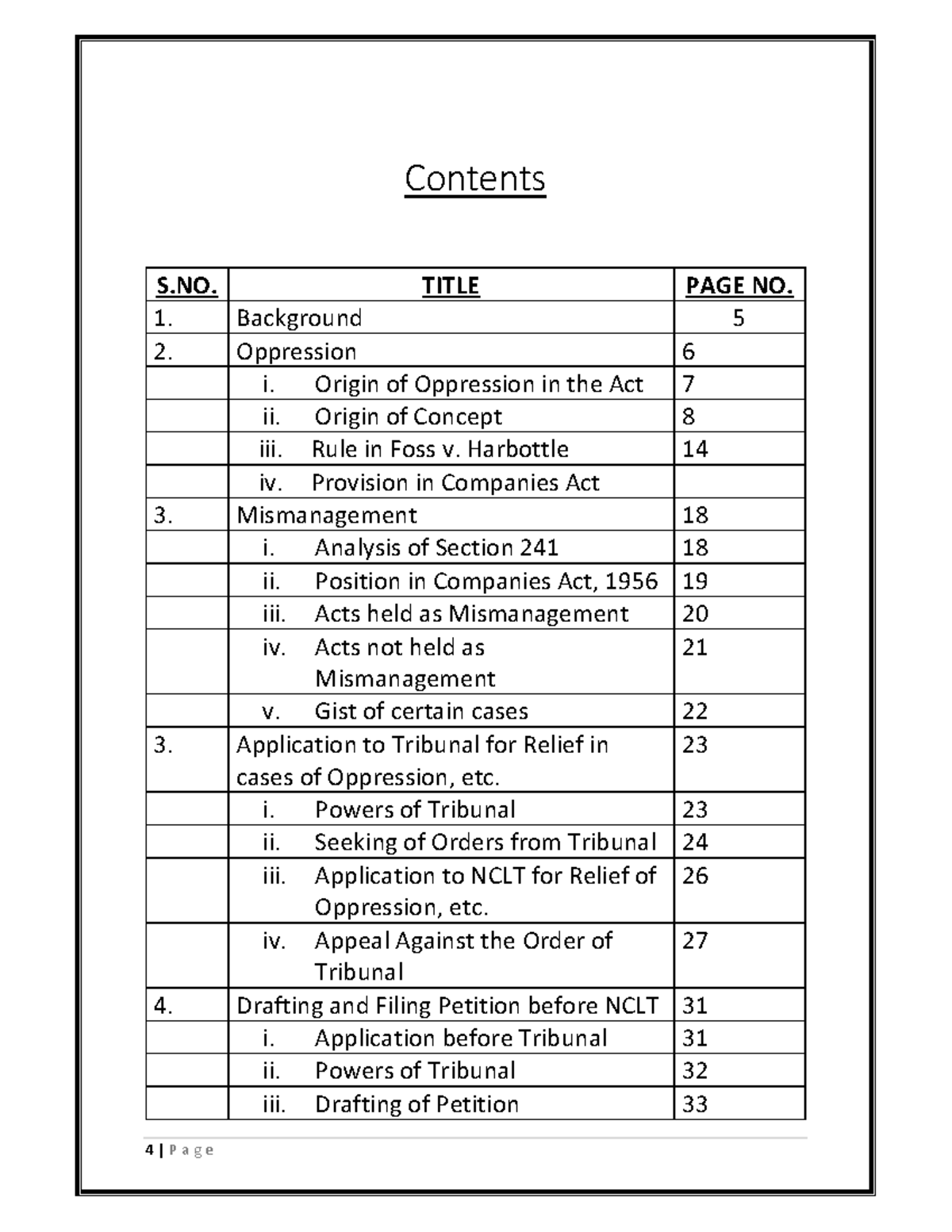 Company Law Notes For Oppression And Mismanagement Contents S TITLE