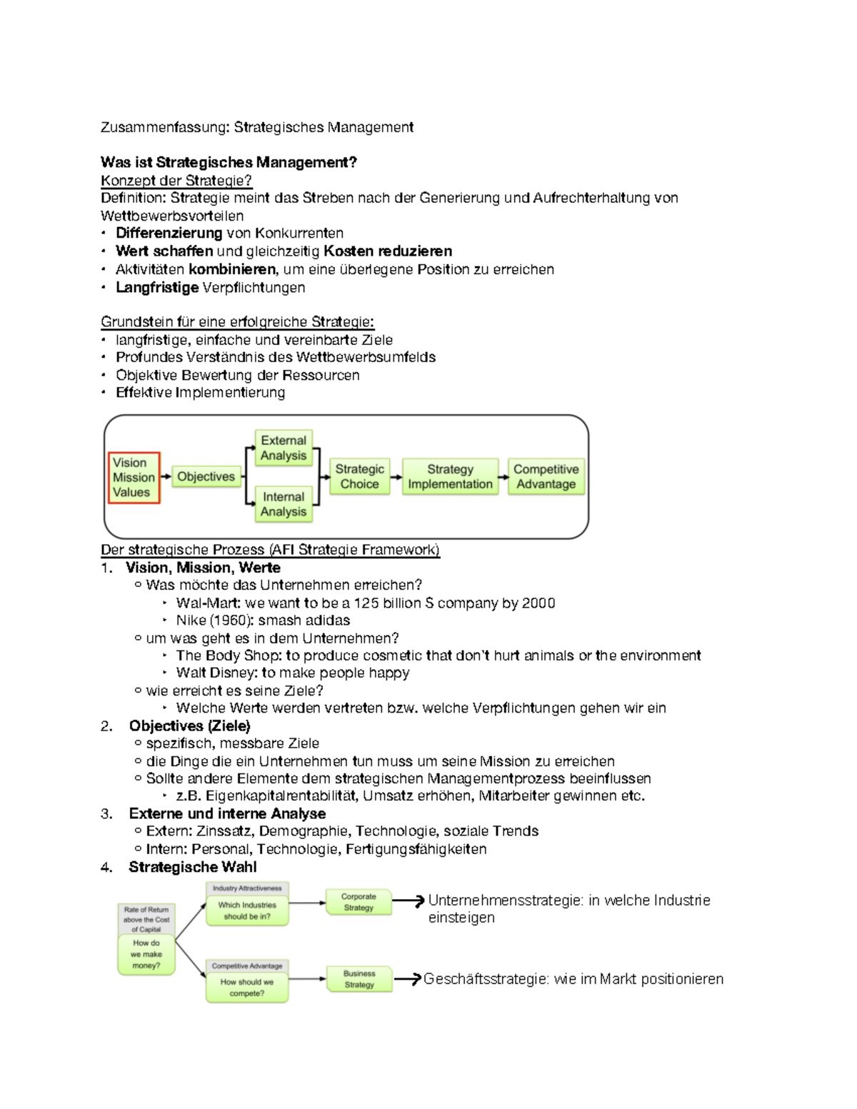 Zusammenfassung Strategisches Management - Warning: Error during font loading: XMLHttpRequest is ...