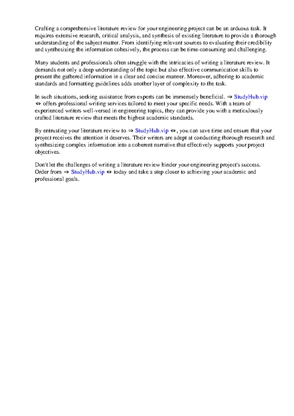 Engineering Project Literature Review Example - Crafting a ...