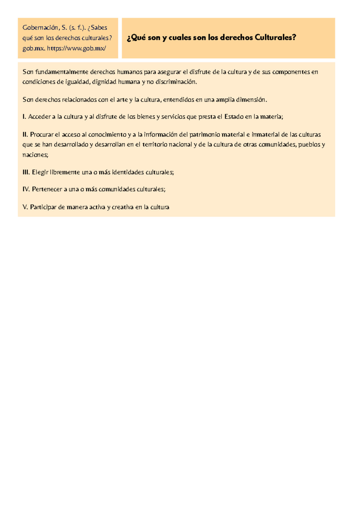 ¿Qué son y cuales son los derechos Culturales - Gobernación, S. (s. f ...