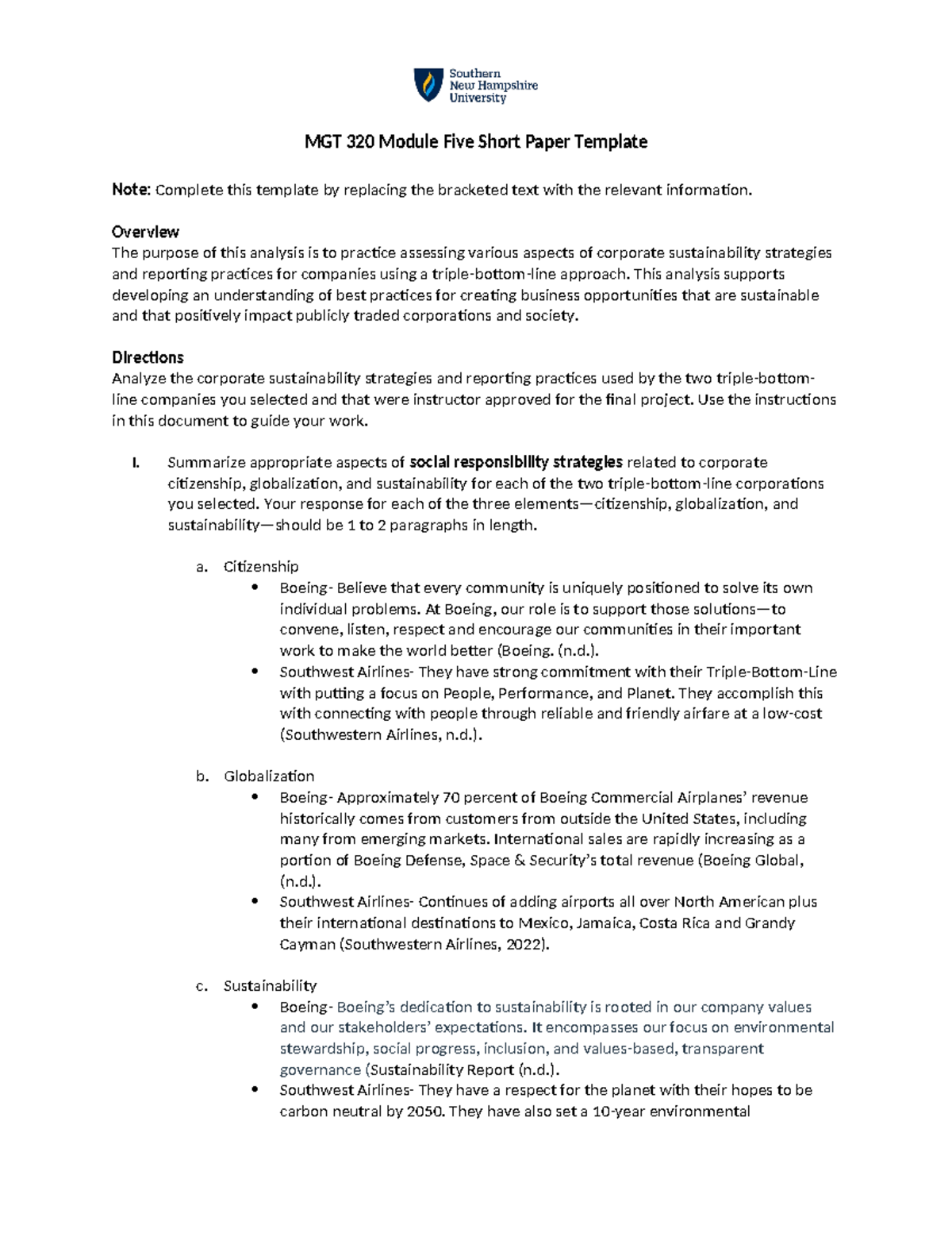 MGT-320 Module Five Short Paper - Overview The purpose of this analysis ...