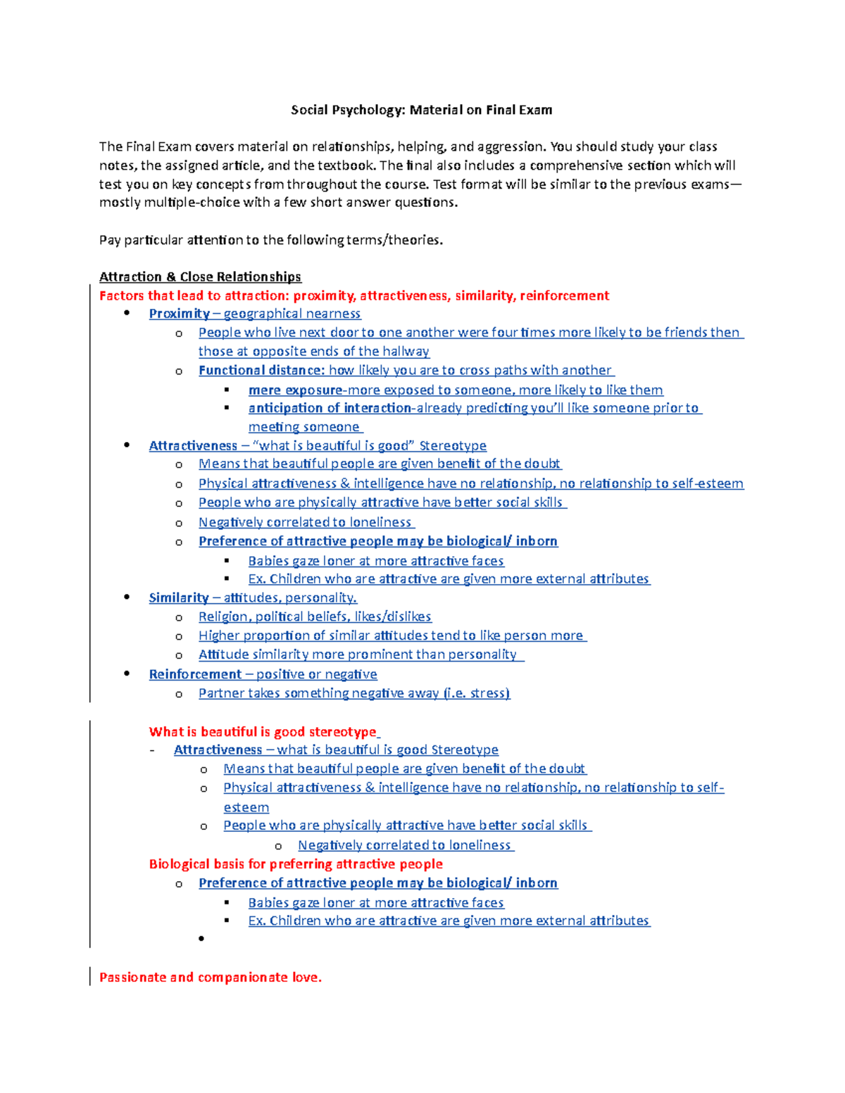 Social psych review for final 16 - Social Psychology: Material on Final ...