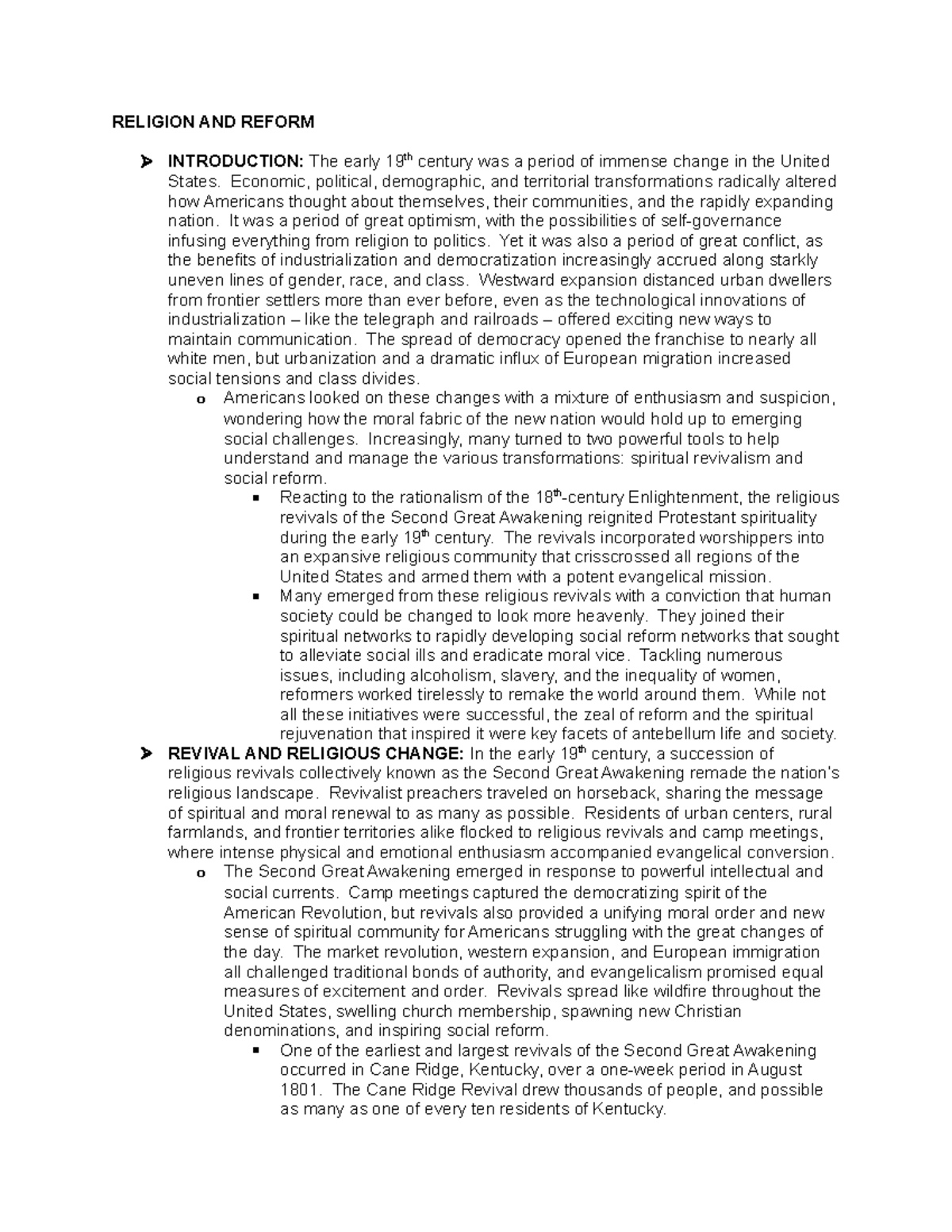 10. Religion AND Reform - RELIGION AND REFORM INTRODUCTION: The early ...