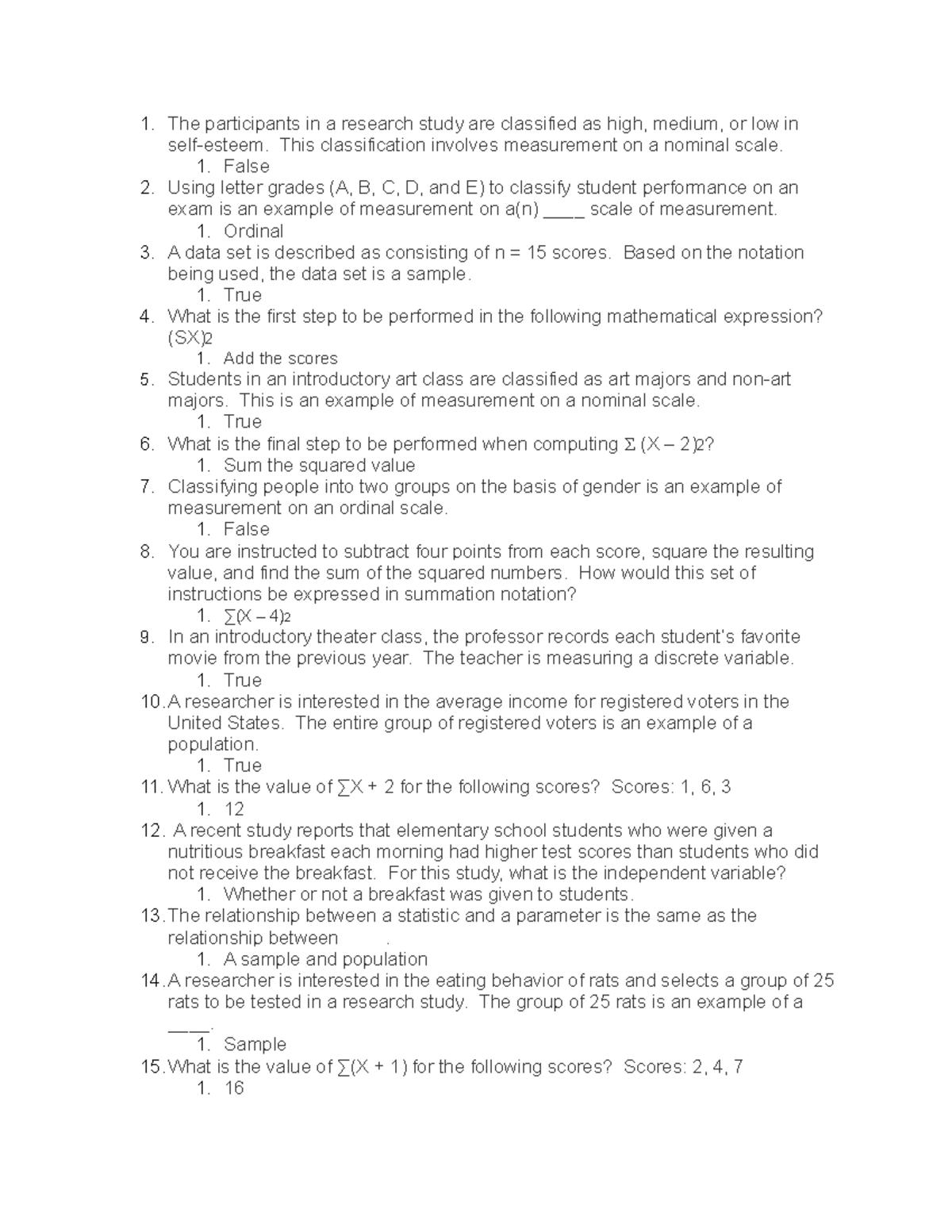 HW 1 - Chapter homework questions. - 1. The participants in a research ...