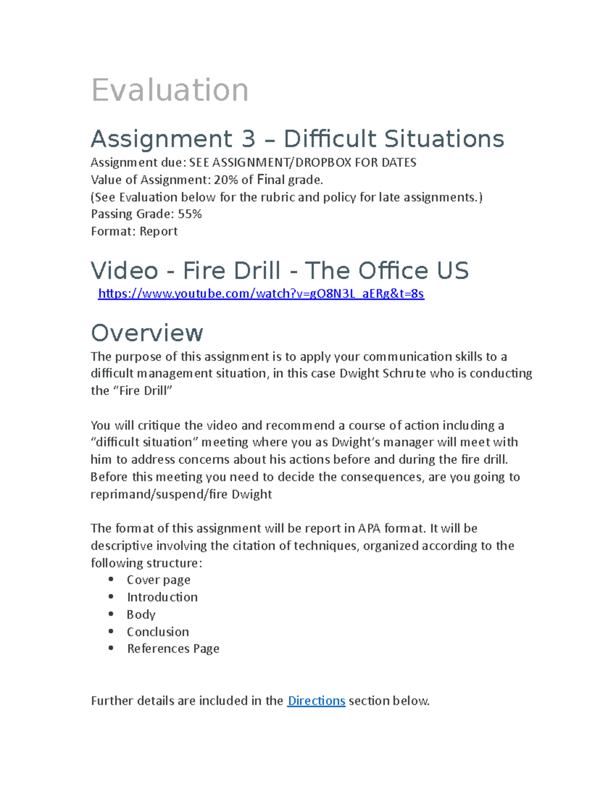 Assignment 3 Difficulf Situations - Evaluation Assignment 3 – Difficult Situations Assignment ...