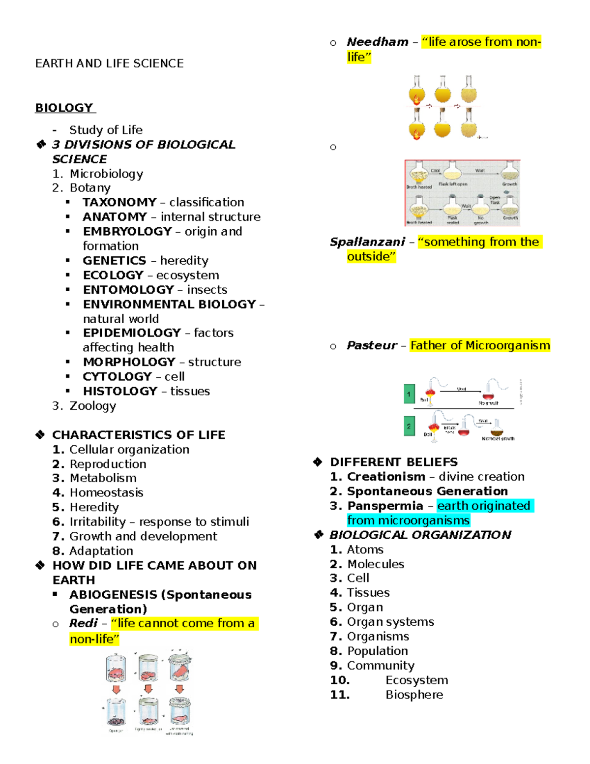 ELS- Reviewer - UPLOAD - EARTH AND LIFE SCIENCE BIOLOGY Study of Life 3 ...