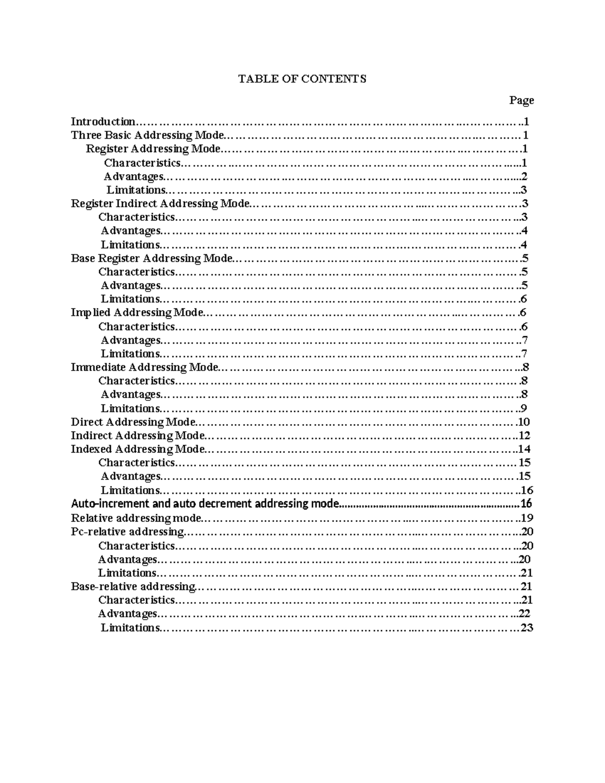 Table OF Contents COA - Summary Computer organization and architecture ...