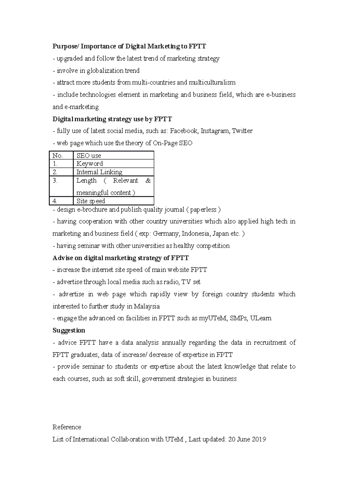 Digital marketing APA format - Purpose/ Importance of Digital Marketing ...