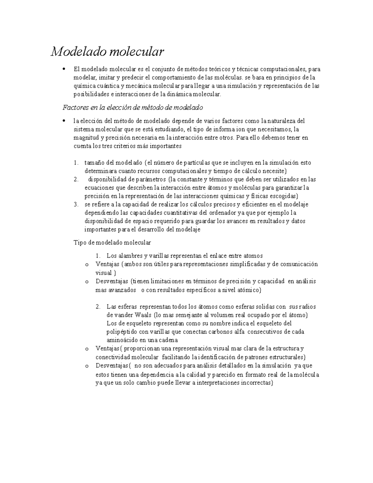 Modelado molecular - se basa en principios de la química cuántica y ...