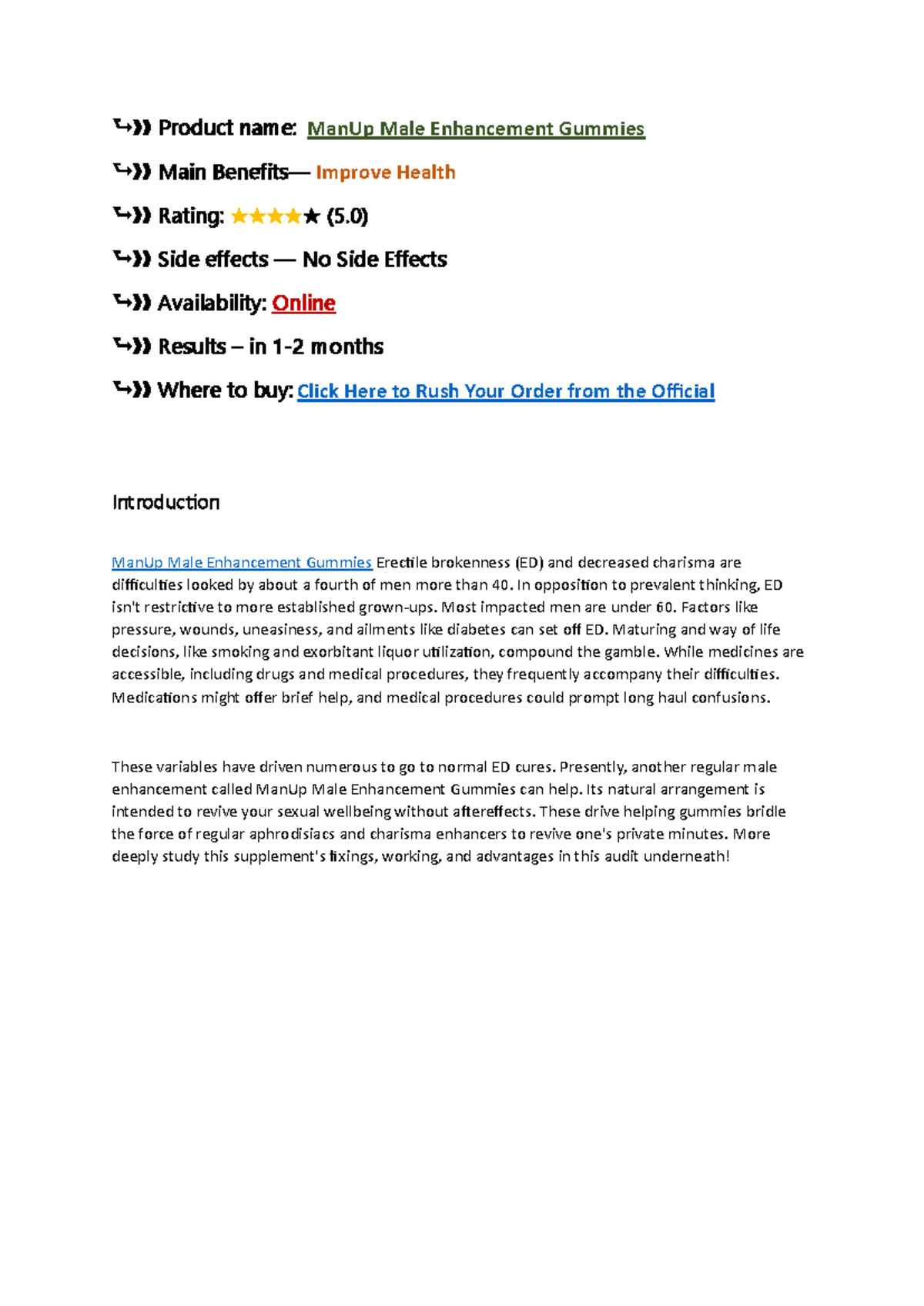 ManUp Male Enhancement Gummies [Canada] – Is it worth your money ...