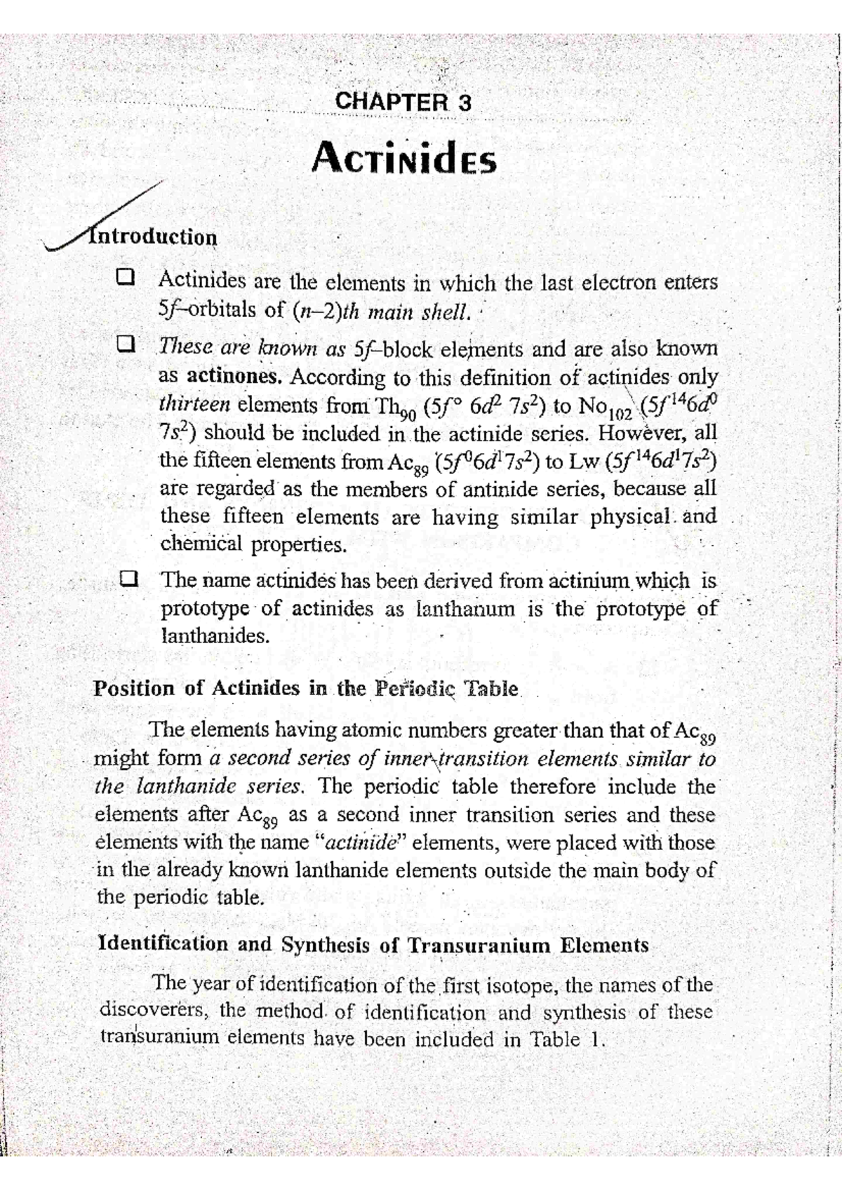 Actinides - B.Sc(P) Physical Science - Studocu