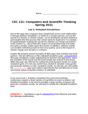 Lab4 - Lab 4 Assignment - Name: _________________________________________ CSC 121: Computers and ...