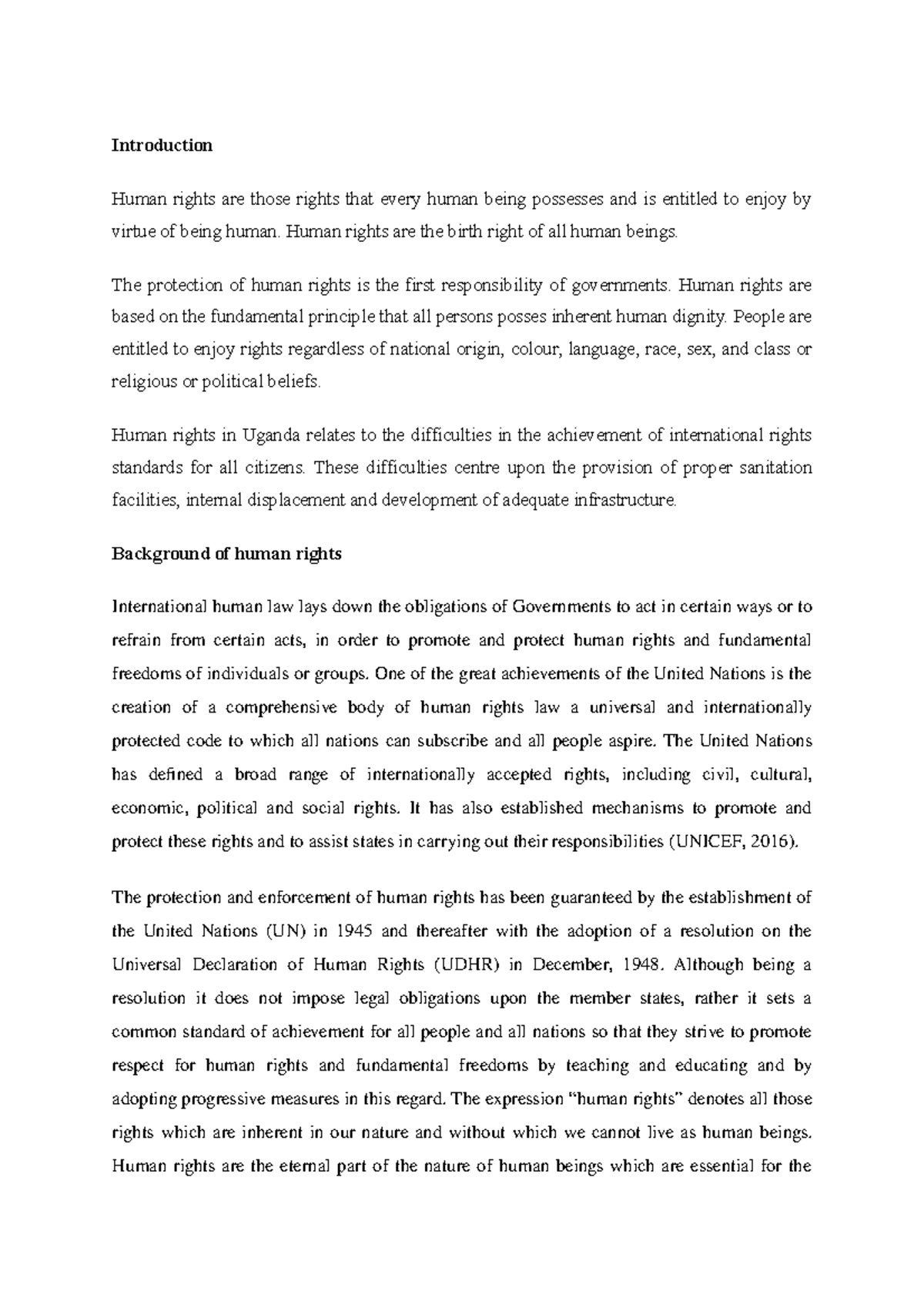 HRights - Grade: 7 - Introduction Human rights are those rights that ...