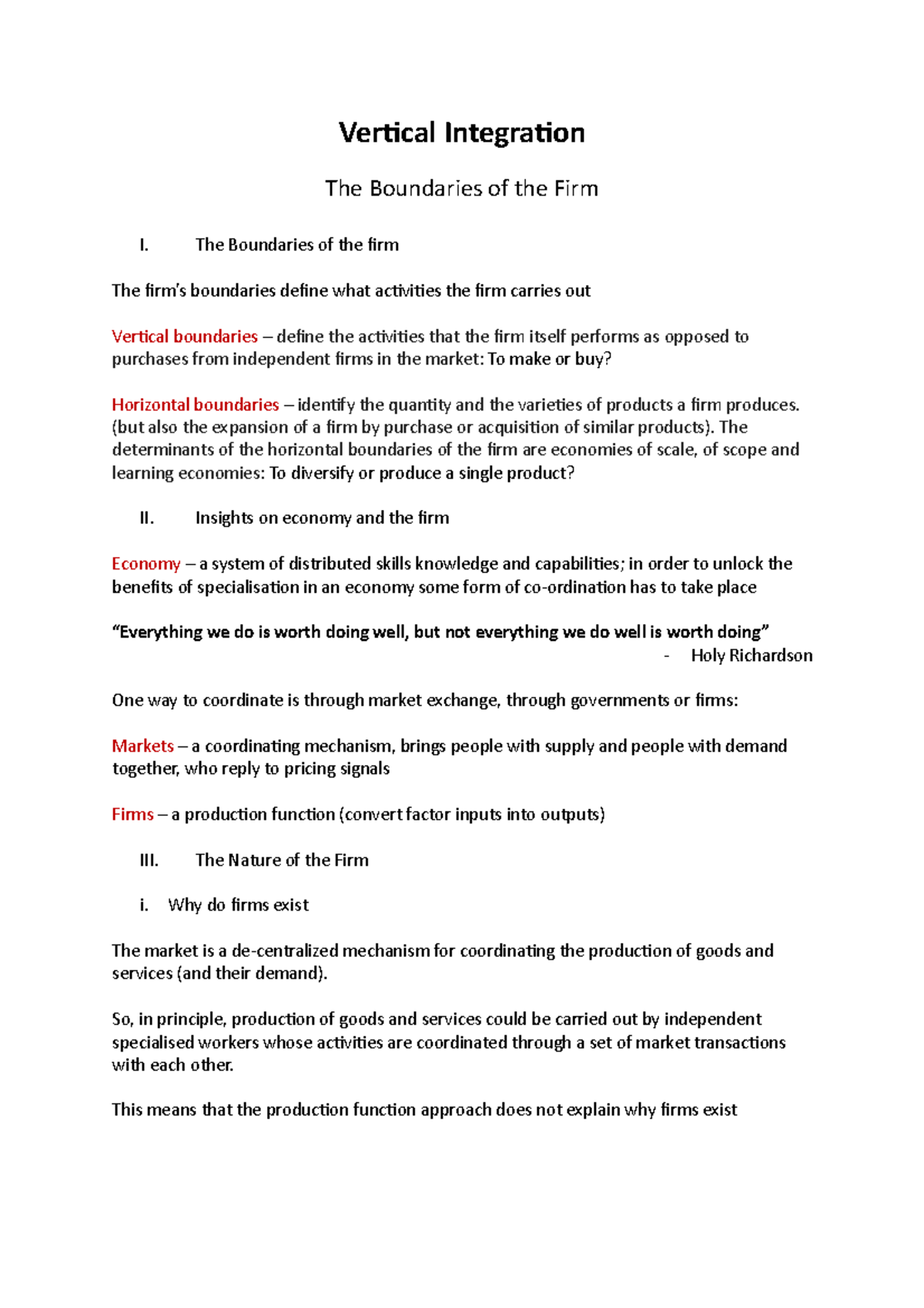 Vertical Integration - Lecture Notes - Vertical Integration The ...