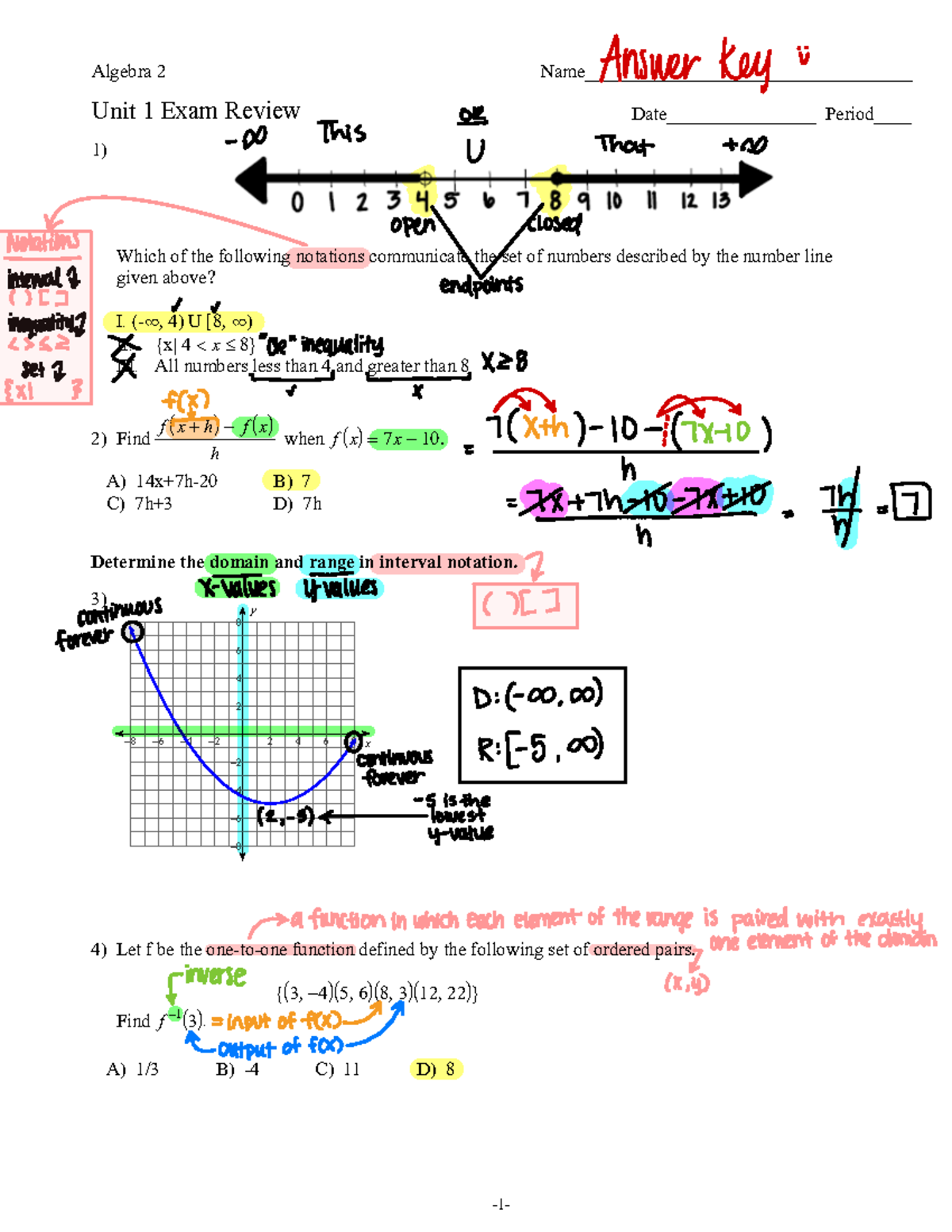 Unit 1 Exam Review - Unit 1 - Name ...