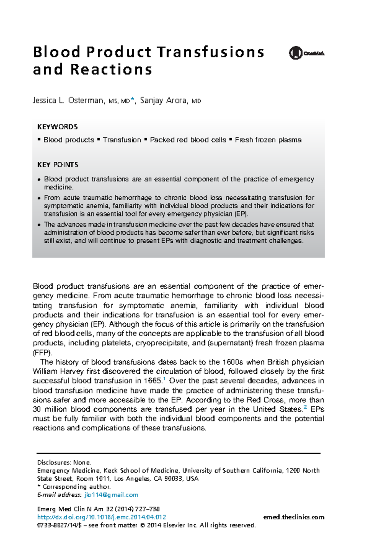 Osterman 2014 - RAT manejo reacciones adversas transfusion - B l o o d P ro d u c t Tr a n s f u ...