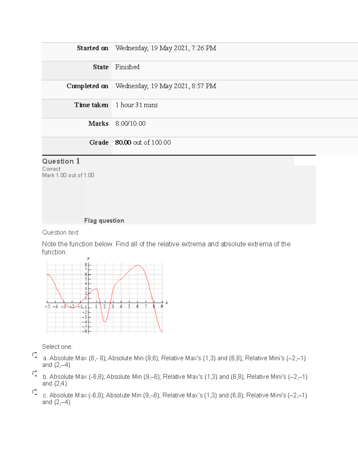 Unit 6 graded quiz questions - Started on Wednesday, 19 May 2021, 7:26 ...