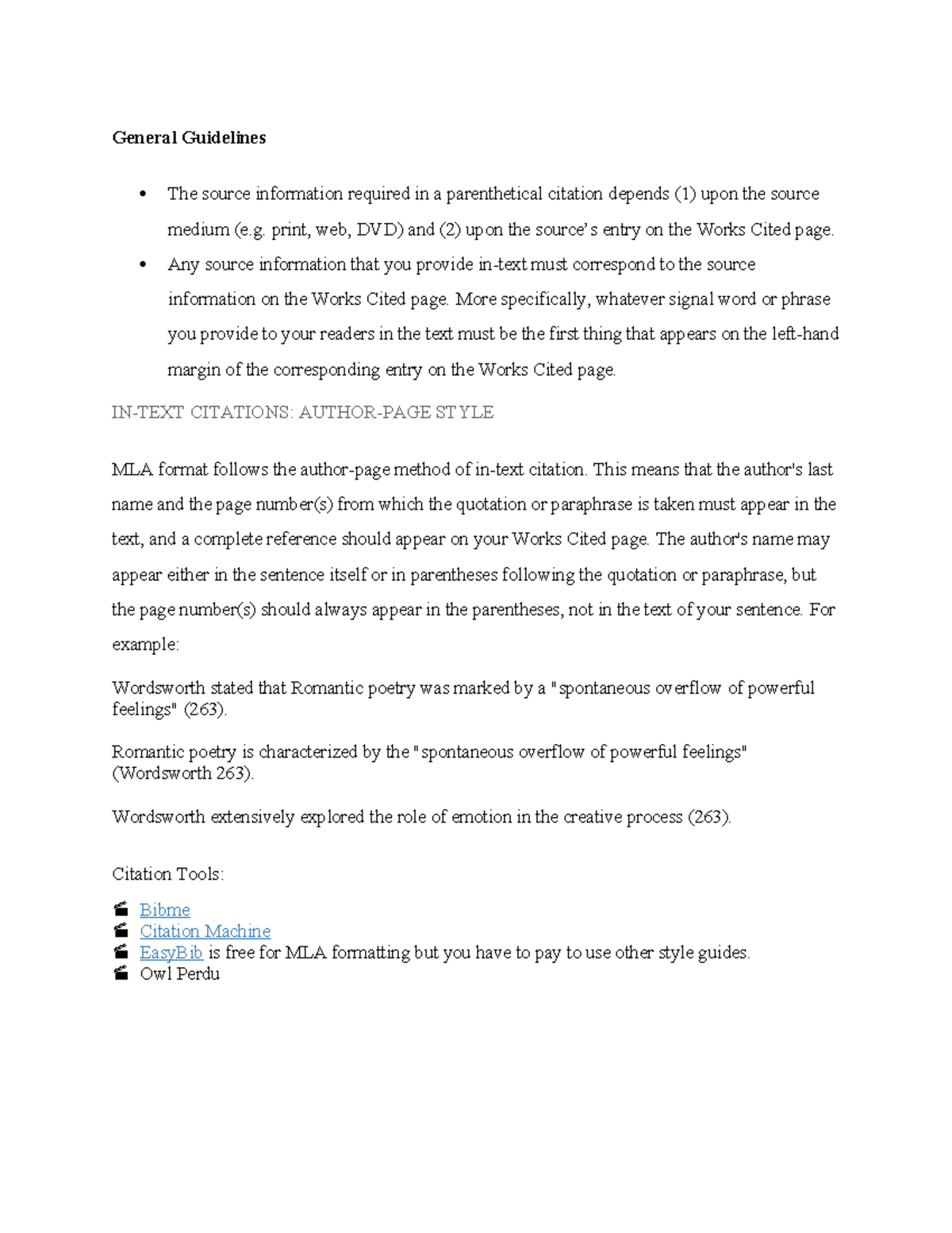 In text citations MLA 9th edition - General Guidelines The source ...