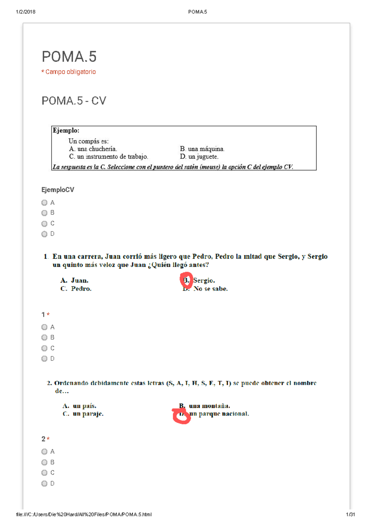 Respuestas de POMA - PRUEBA POMA - POMA. Campo obligatorio POMA - CV ...