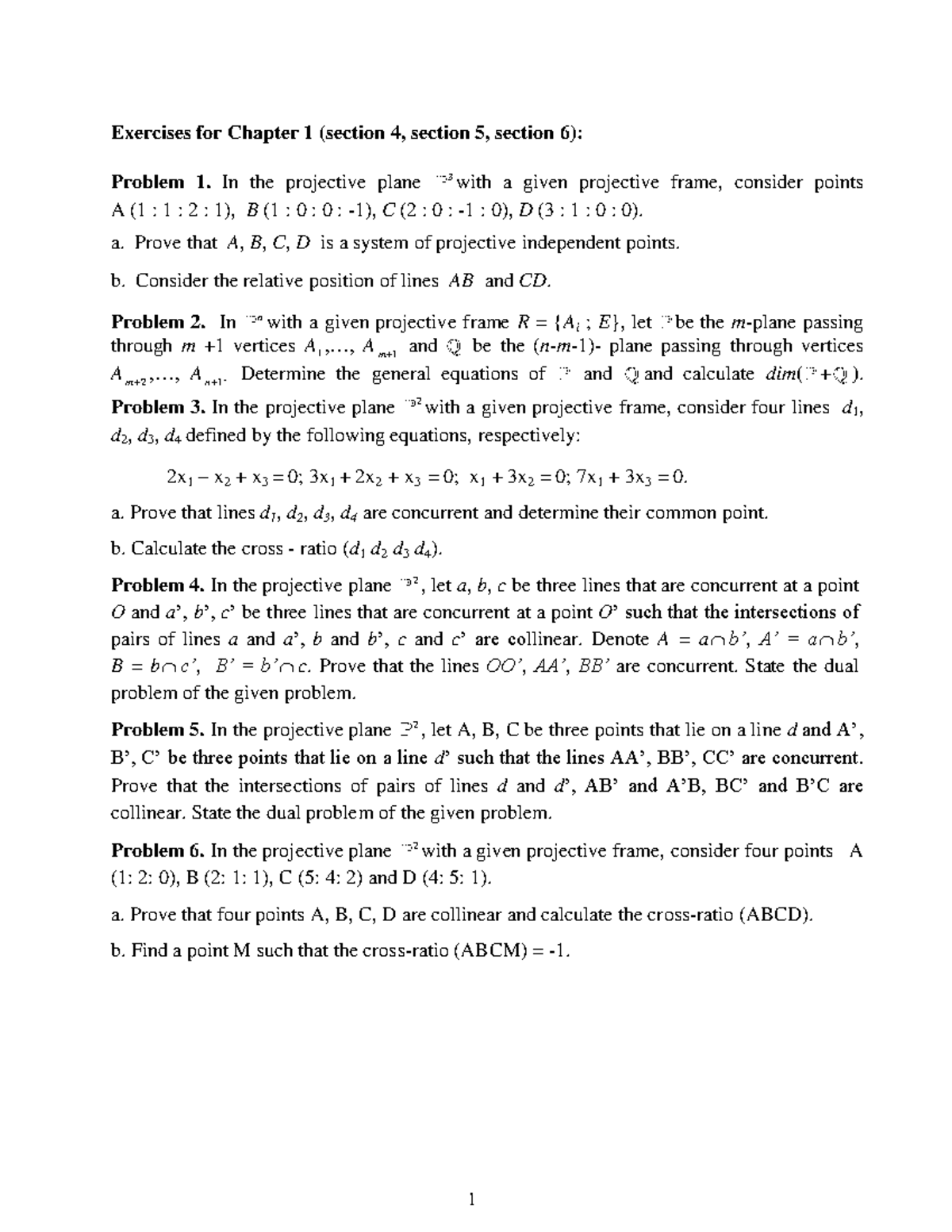 A Exercises Chapter 1 Section 4-6 - 1 Exercises for Chapter 1 (section 4, section 5, section 6 ...