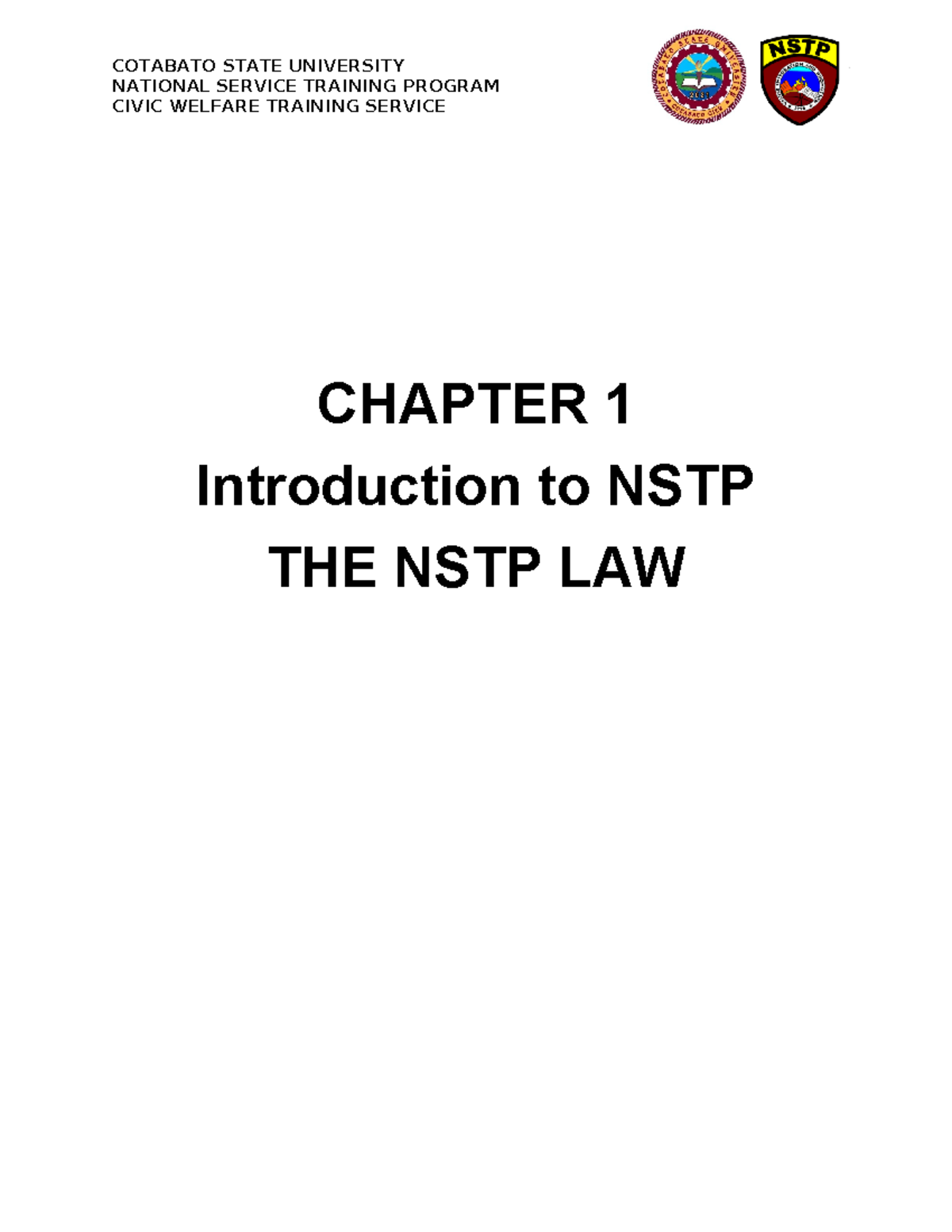 NSTP 1st SEM Instructional Materials FOR CWTS - NATIONAL SERVICE ...