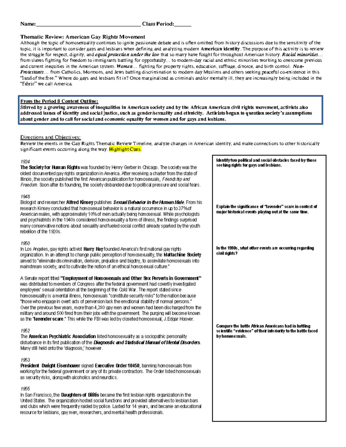 Gay+rights+timeline - Gay+rights+timeline - Name ...