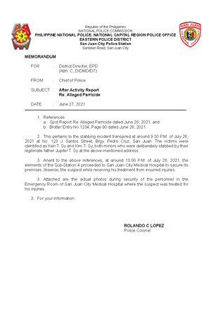 Complaint Affidavit Sample - REPUBLIC OF THE PHILIPPINES - Studocu