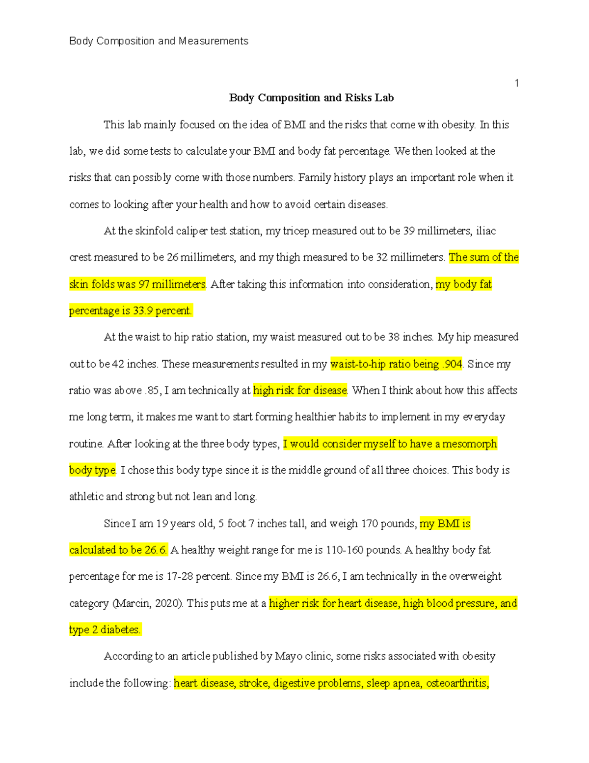 Body comp - kine body composition - Body Composition and Measurements 1 ...
