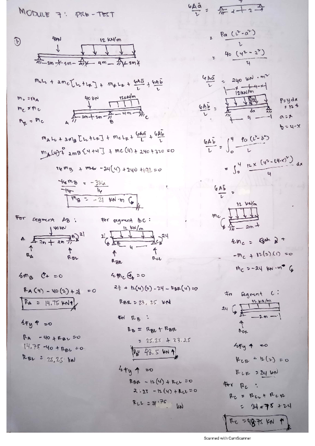 Solite- Module 7 PRE TEST - Engineering Mathematics - Studocu