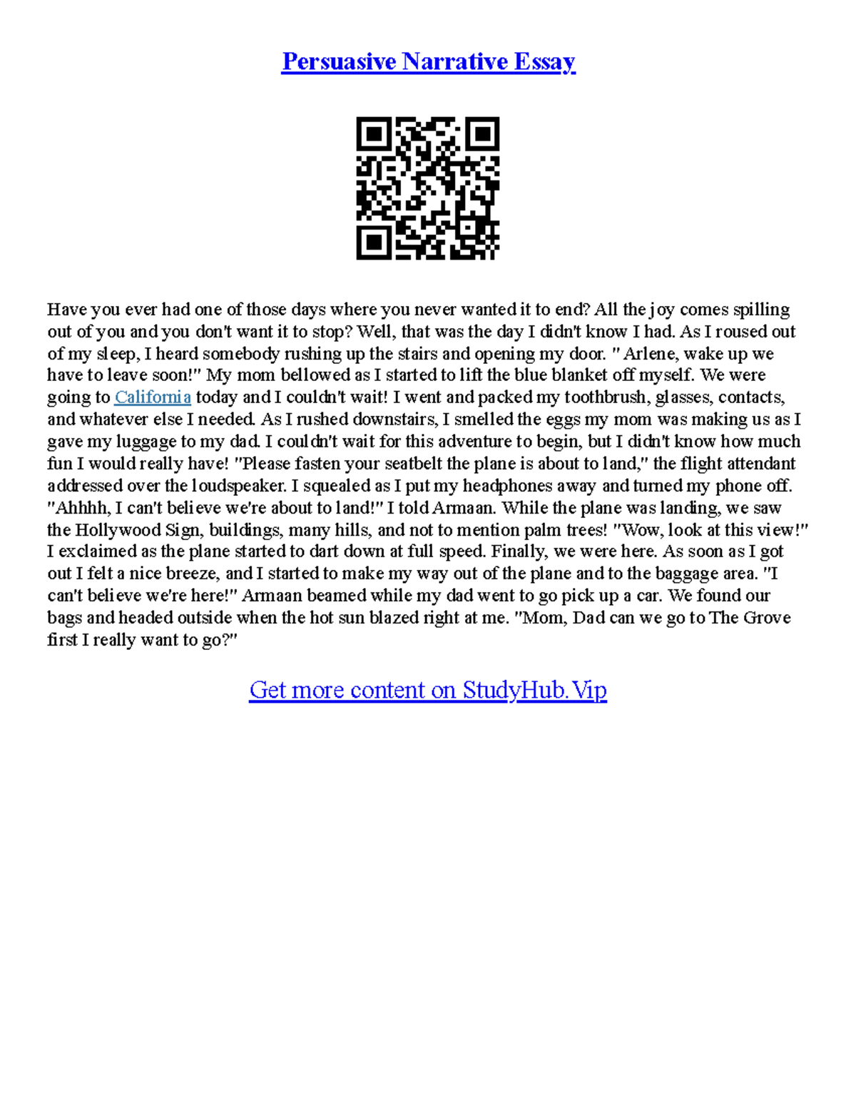 Persuasive Essay Title - Persuasive Narrative Essay Have you ever had ...