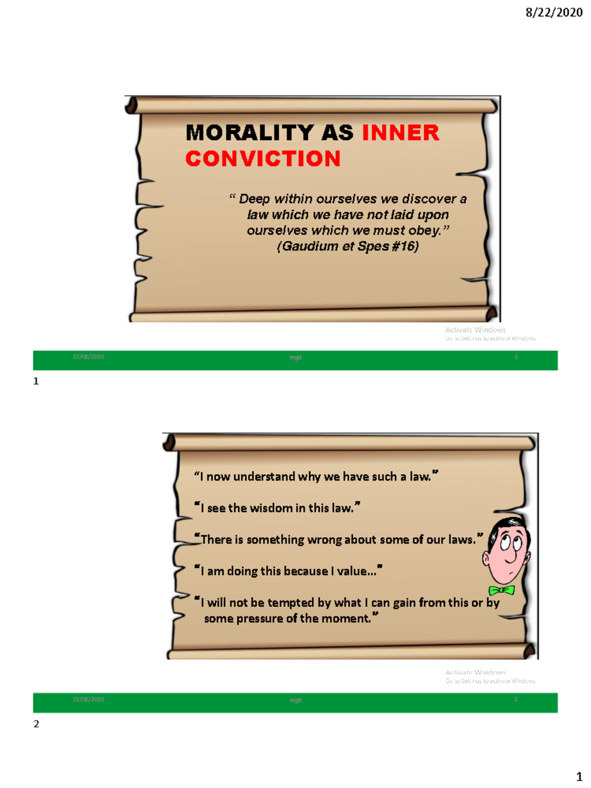 Conscience pdf Contemporary Christian Morality - Intro lecture on Vocation: Calling : Inquiry ...