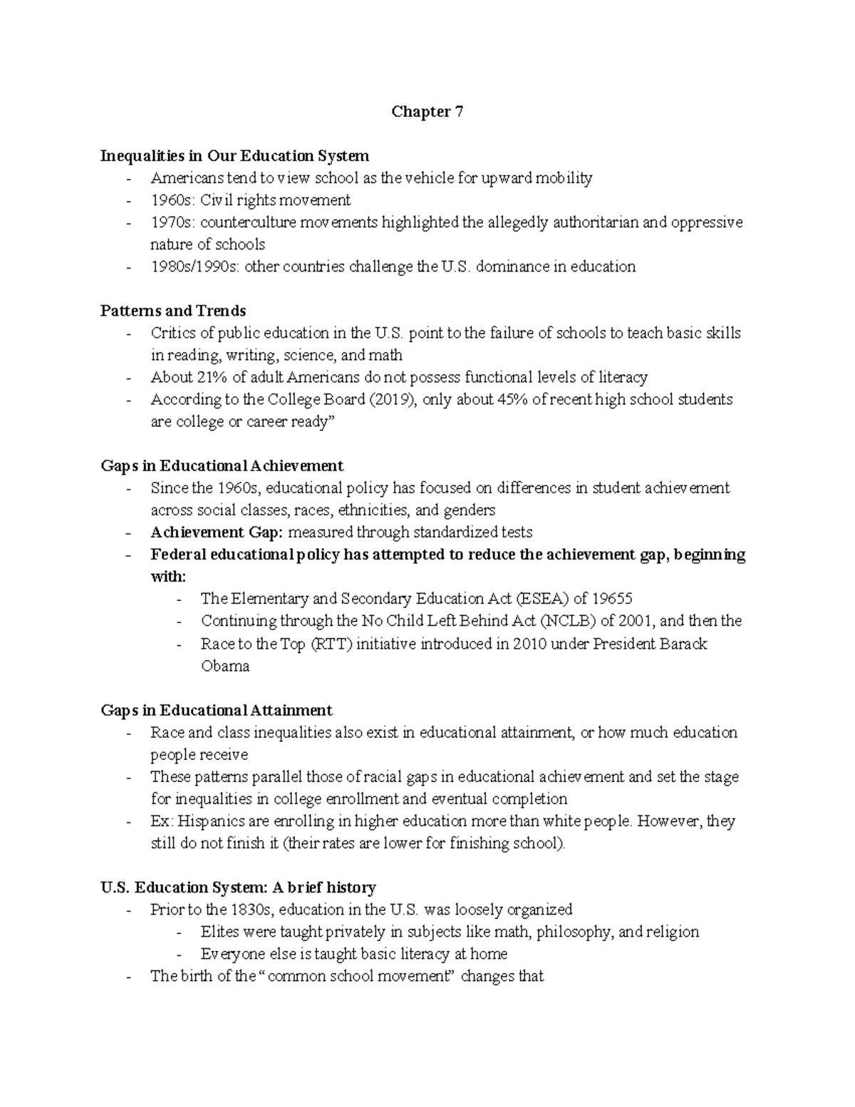Chapter 7 Inequalities - Chapter 7 Inequalities in Our Education System ...