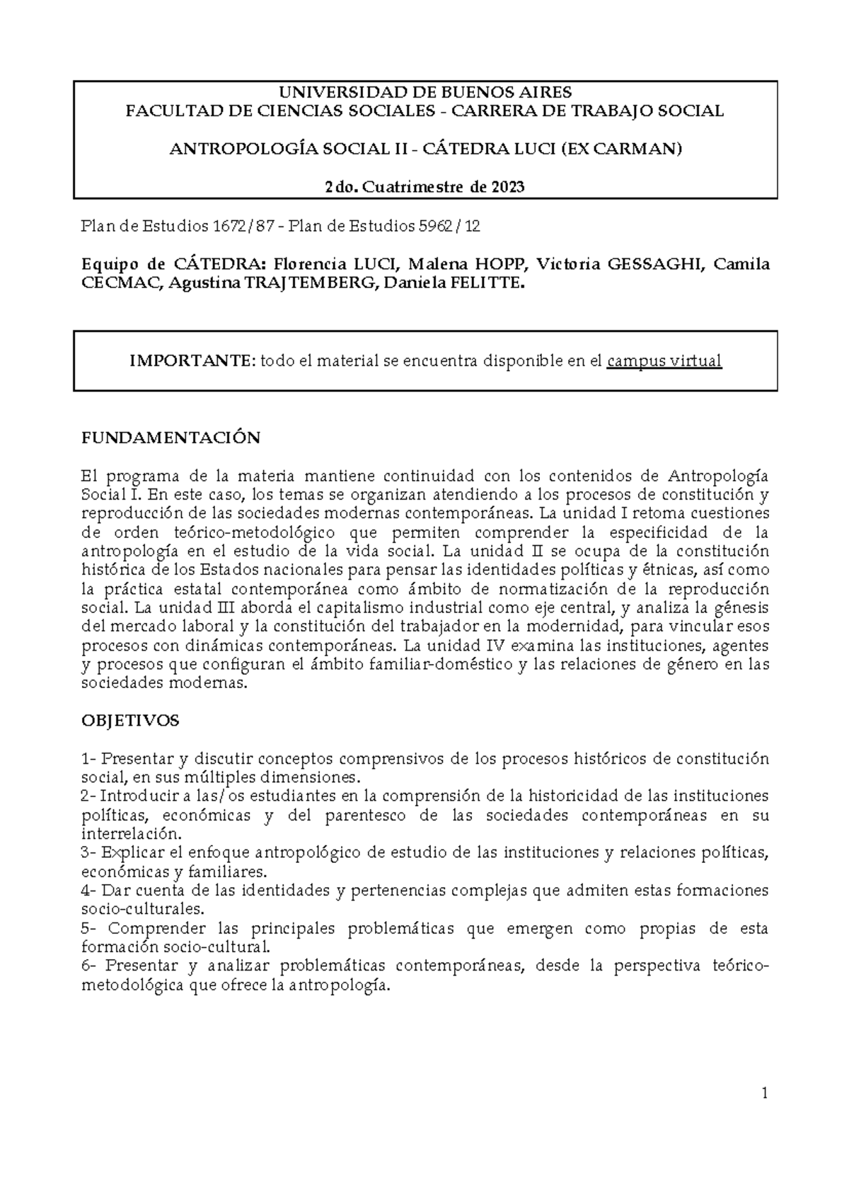 23-Antropologia social II 2do cuat - UNIVERSIDAD DE BUENOS AIRES ...