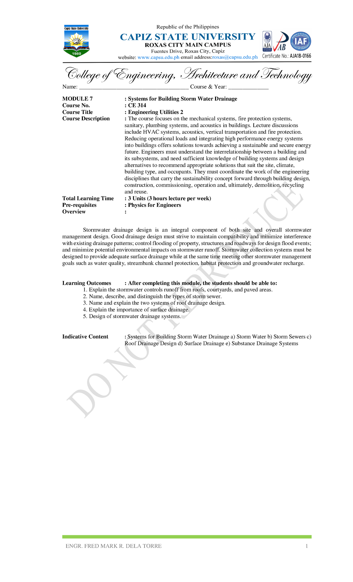 Module 7 - none - College of Engineering, Architecture and Technology ...